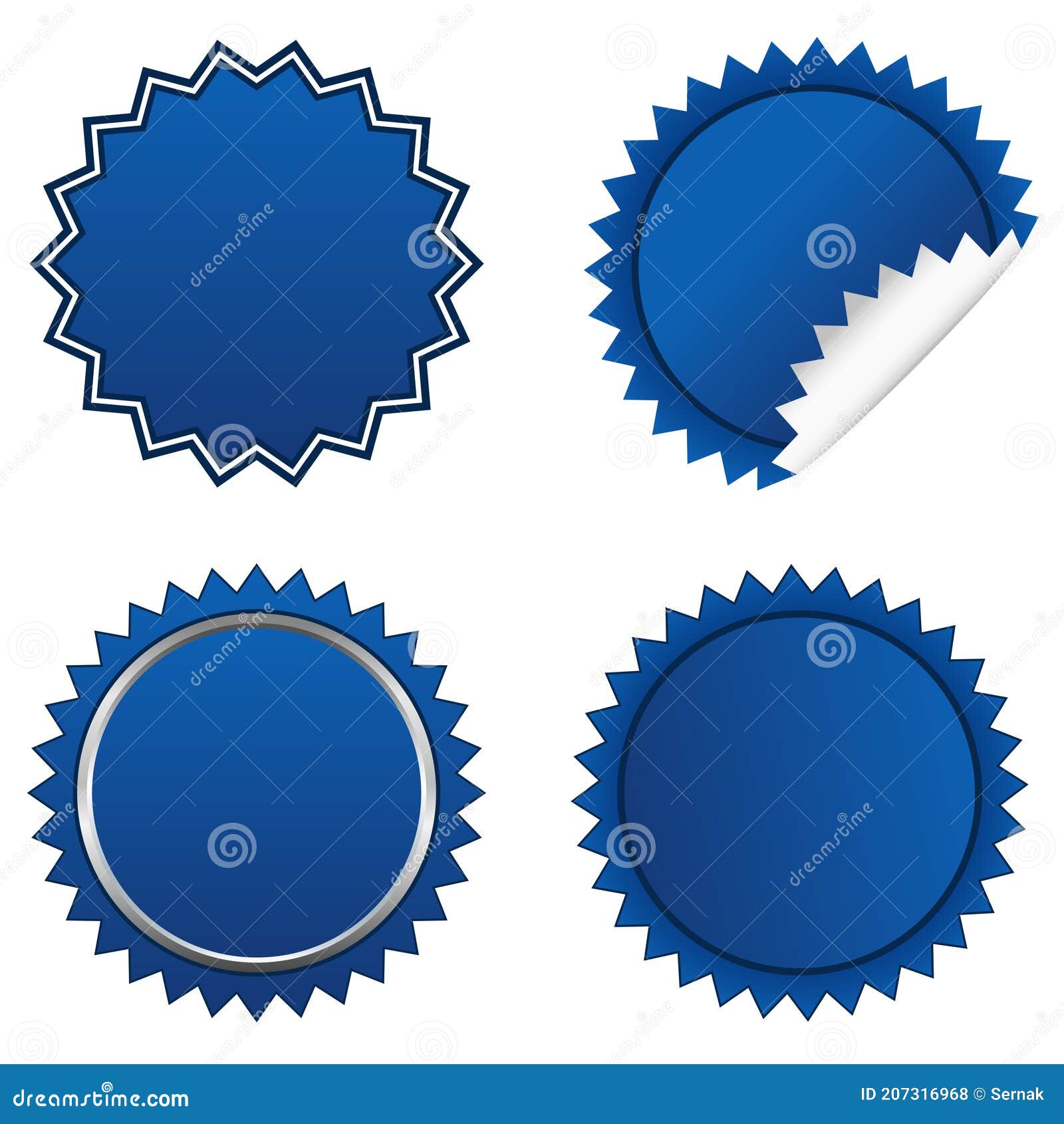 Vector Blue Starburst Set.Vector Illustration. Stock Vector ...