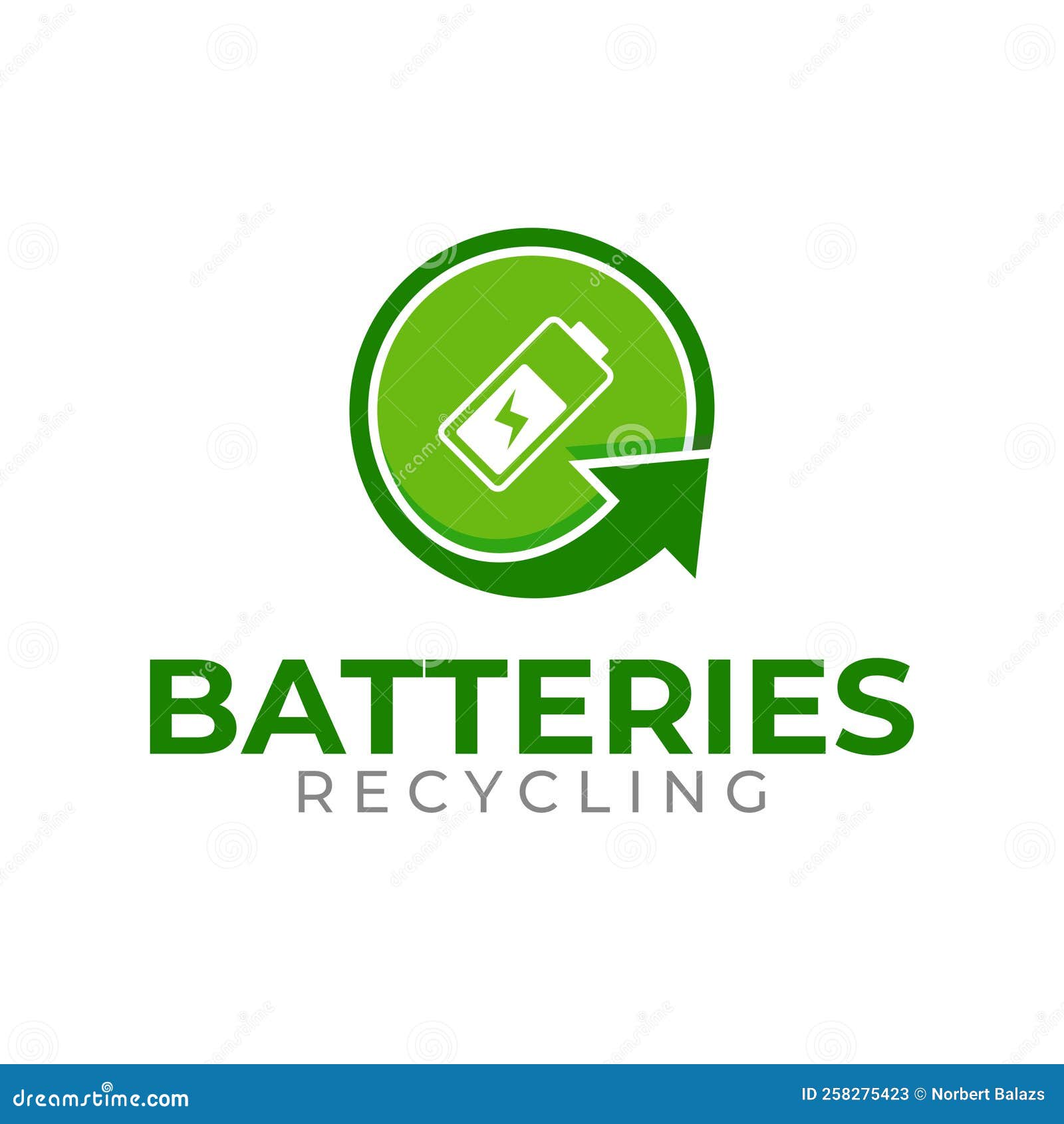 Batteries Recycling Logo Template. Waste Battery Recycling Icon. Stock ...