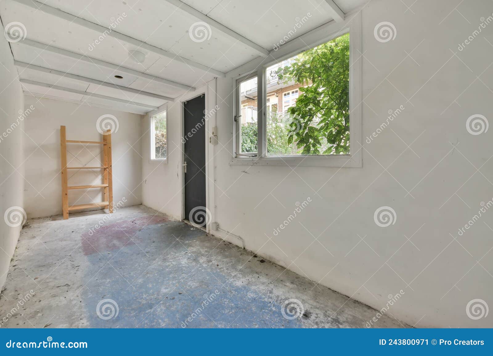 Separate storage room stock image. Image of space, wall - 243800971
