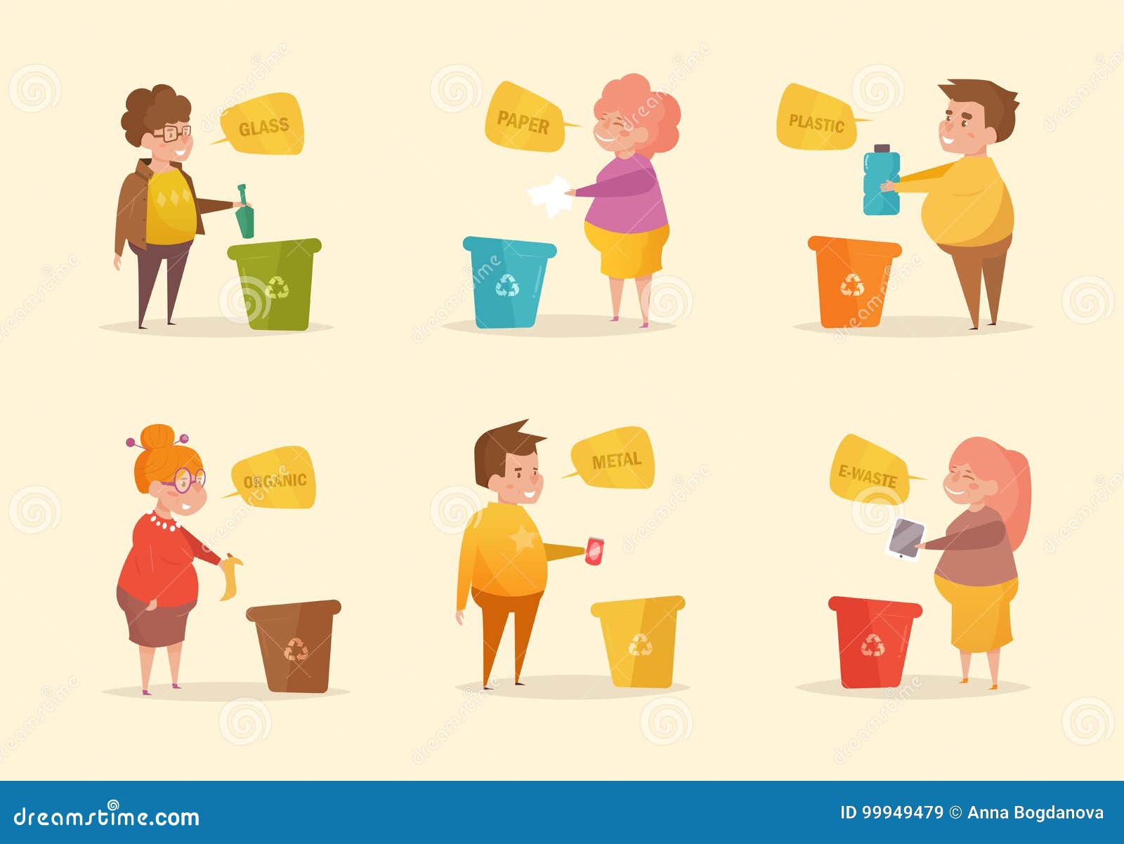 Separate Sorting Garbage. Vector Stock Vector - Illustration of paper ...