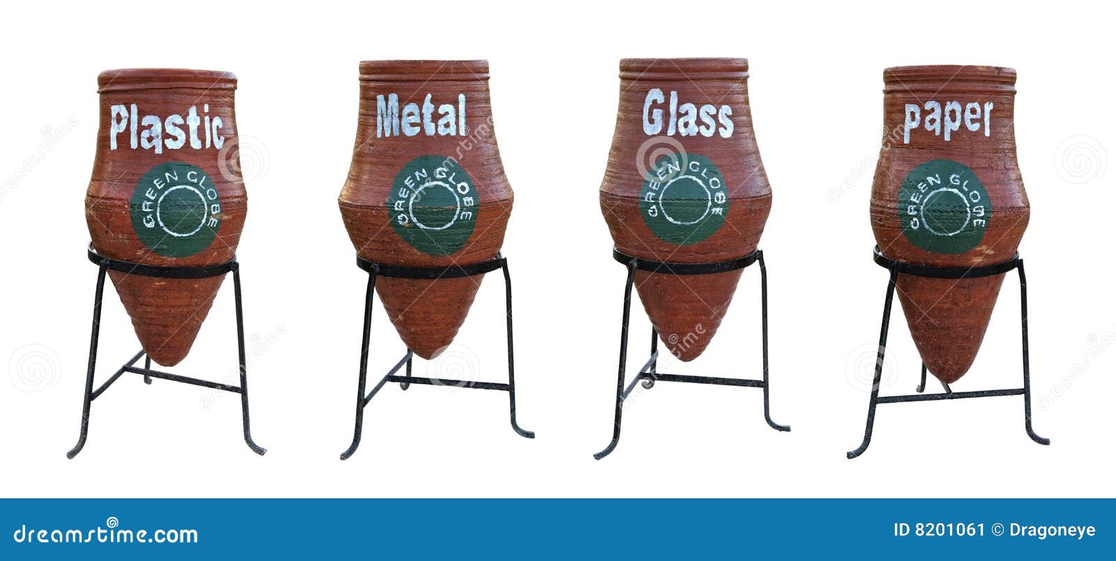 Separate Trash Recycling Bins Cutout Stock Image - Image of litter ...