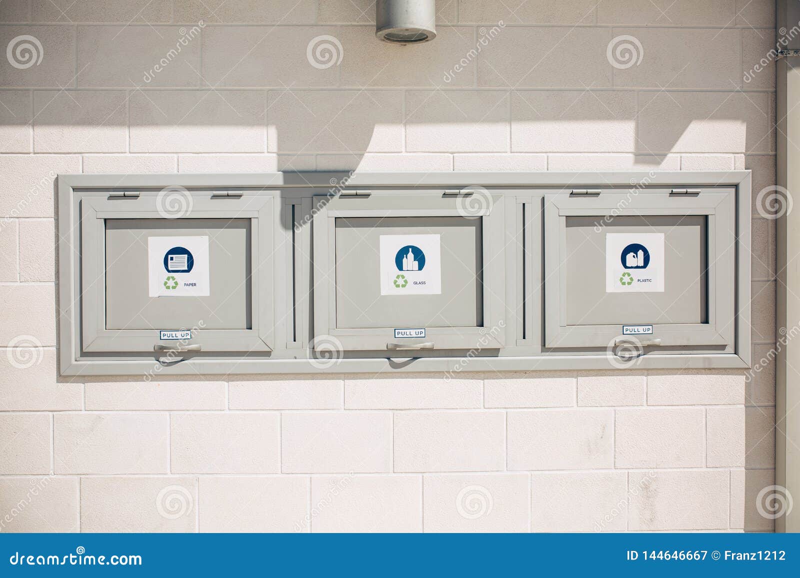 Separate waste sorting. stock image. Image of public - 144646667