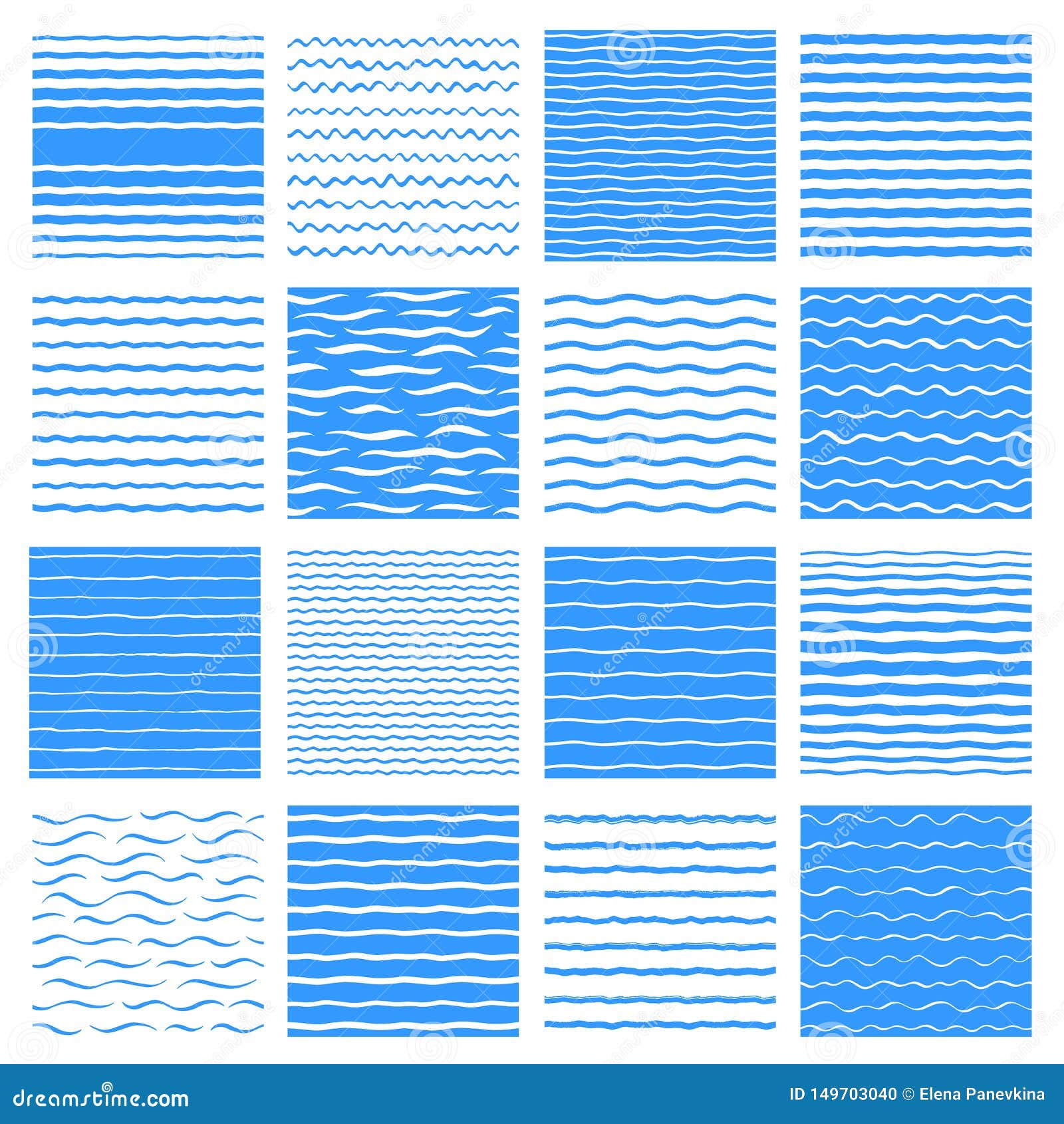 Separate Waves, Wavy Endless Stripes Patterns Set Stock Vector ...