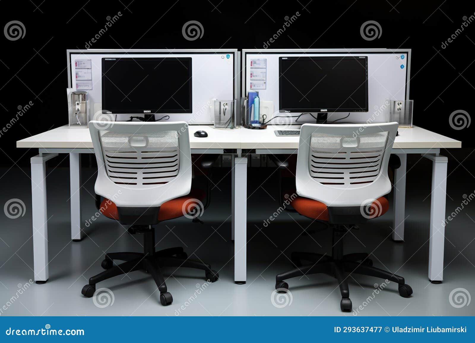 Separate Workstations in the Office. Tables and Comfortable Chairs ...