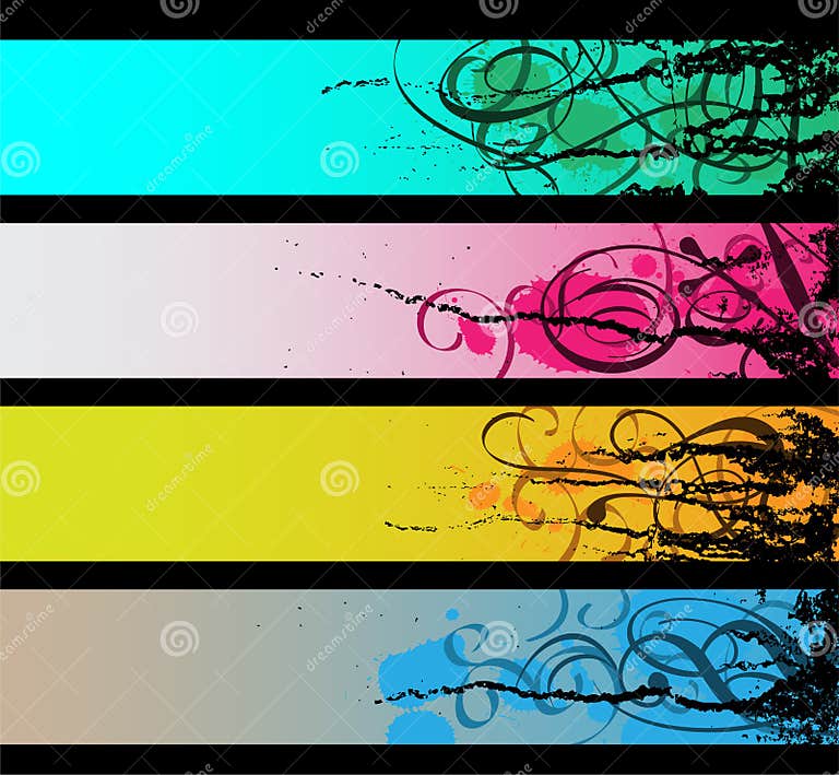 Separated banners stock vector. Illustration of flourishes - 6115576