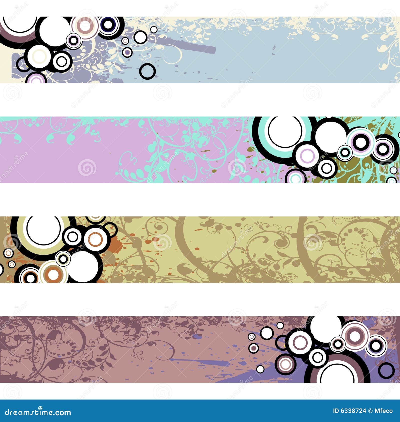 Separated banners stock vector. Illustration of floral - 6338724