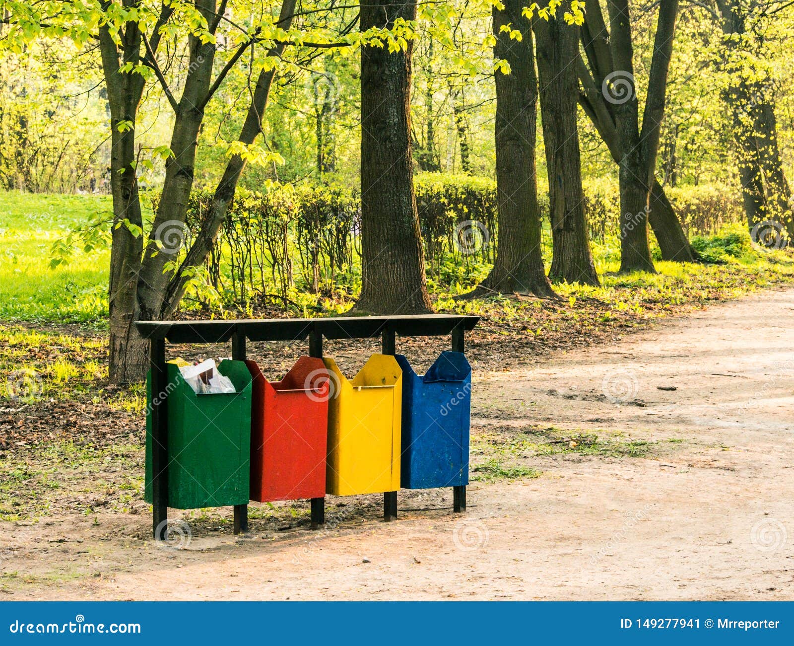 Recycle bins stock image. Image of forest, separable - 149277941