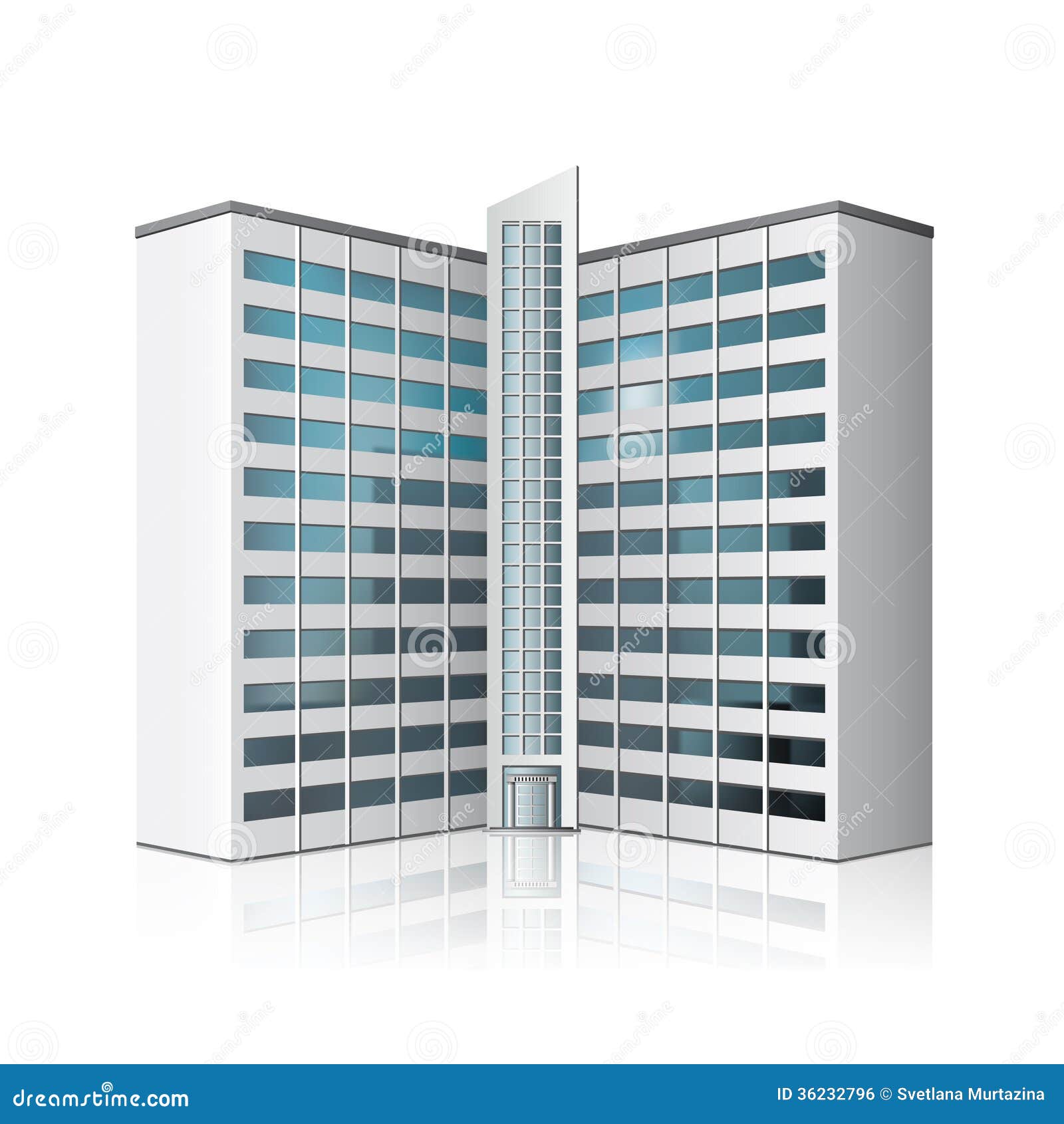 Separately Standing Office Building, Business Center Stock Vector ...