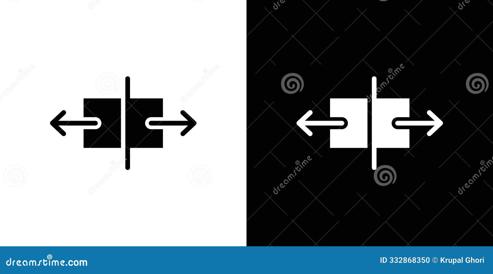 Separating Arrow in Two Part Icon Logo Set Vector Stock Vector ...