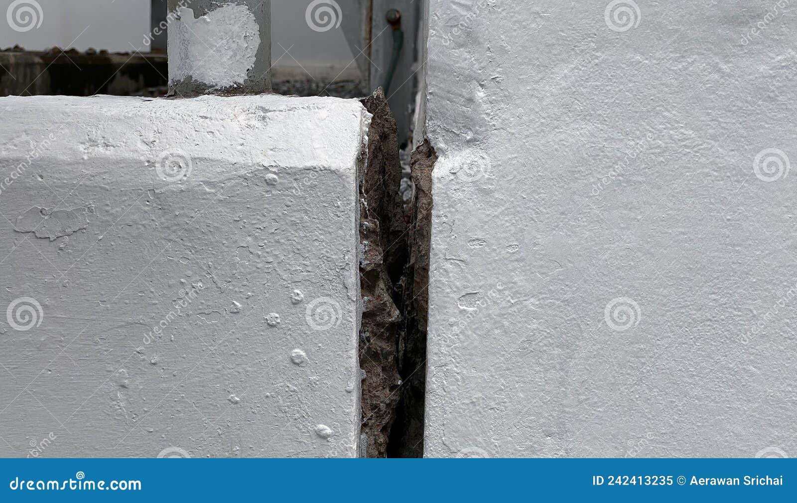 Separating the Concrete Base of Building. Stock Image - Image of gray ...