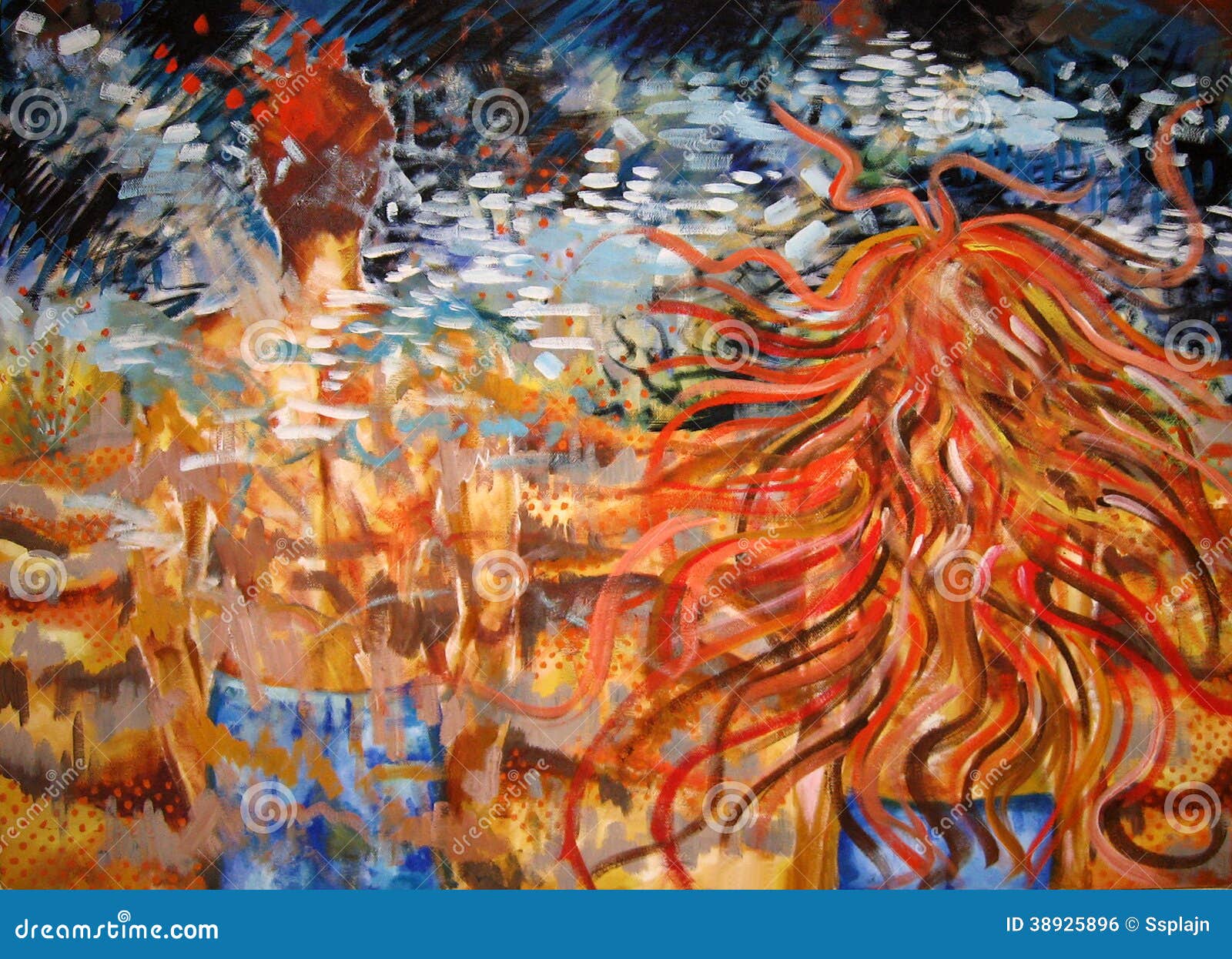 Separation. Abstract Painting of a Couple Stock Illustration ...