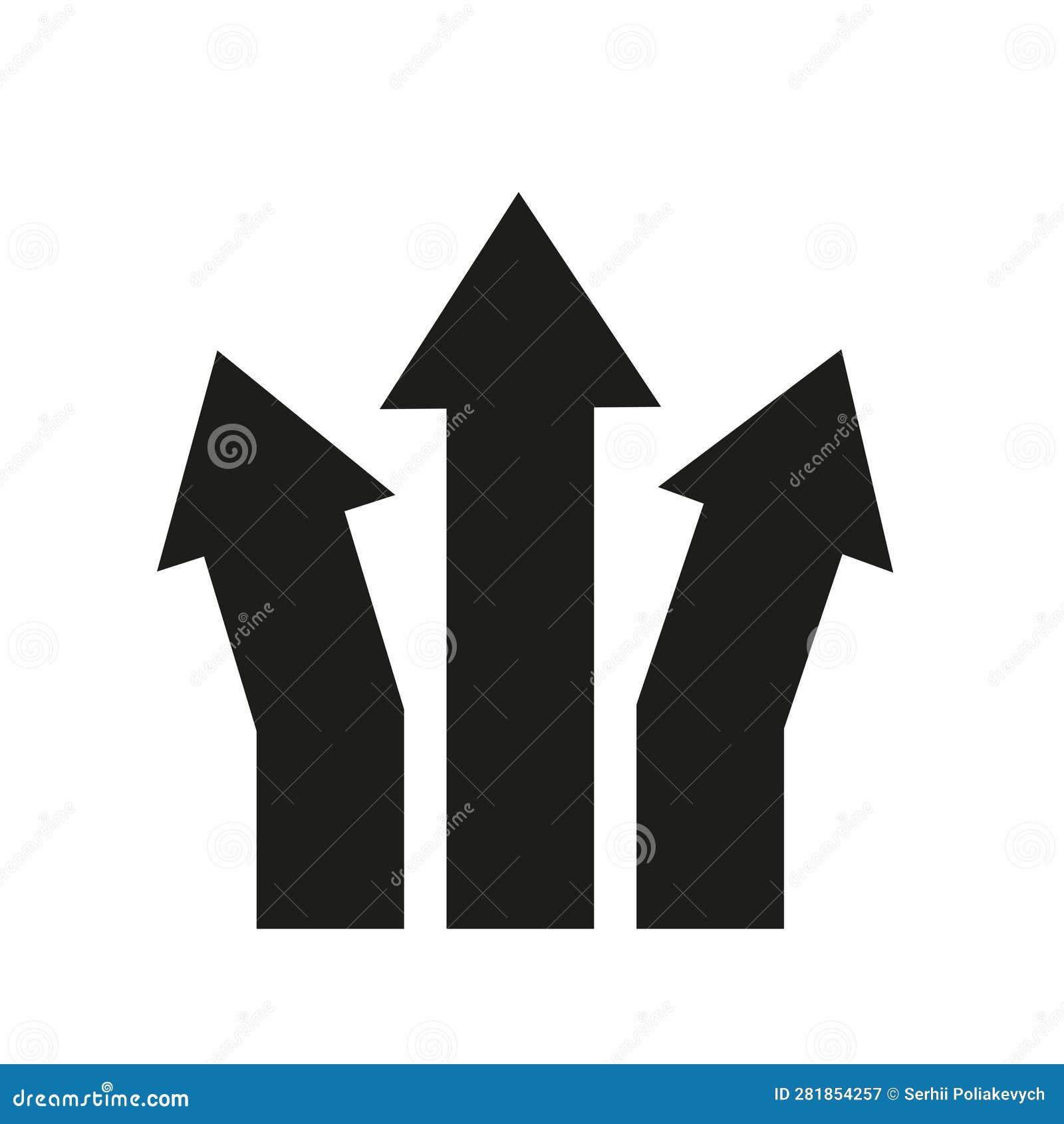 Separation Arrow with Three Paths. Vector Illustration. Stock Image ...