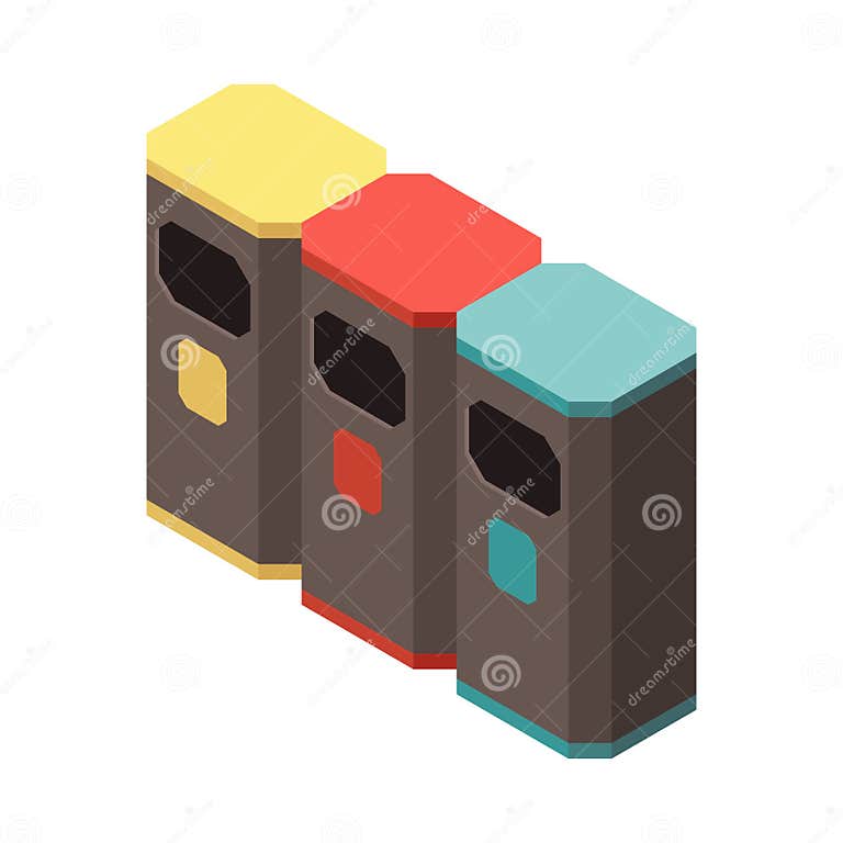 Separation Bins Isometric Composition Stock Illustration - Illustration ...