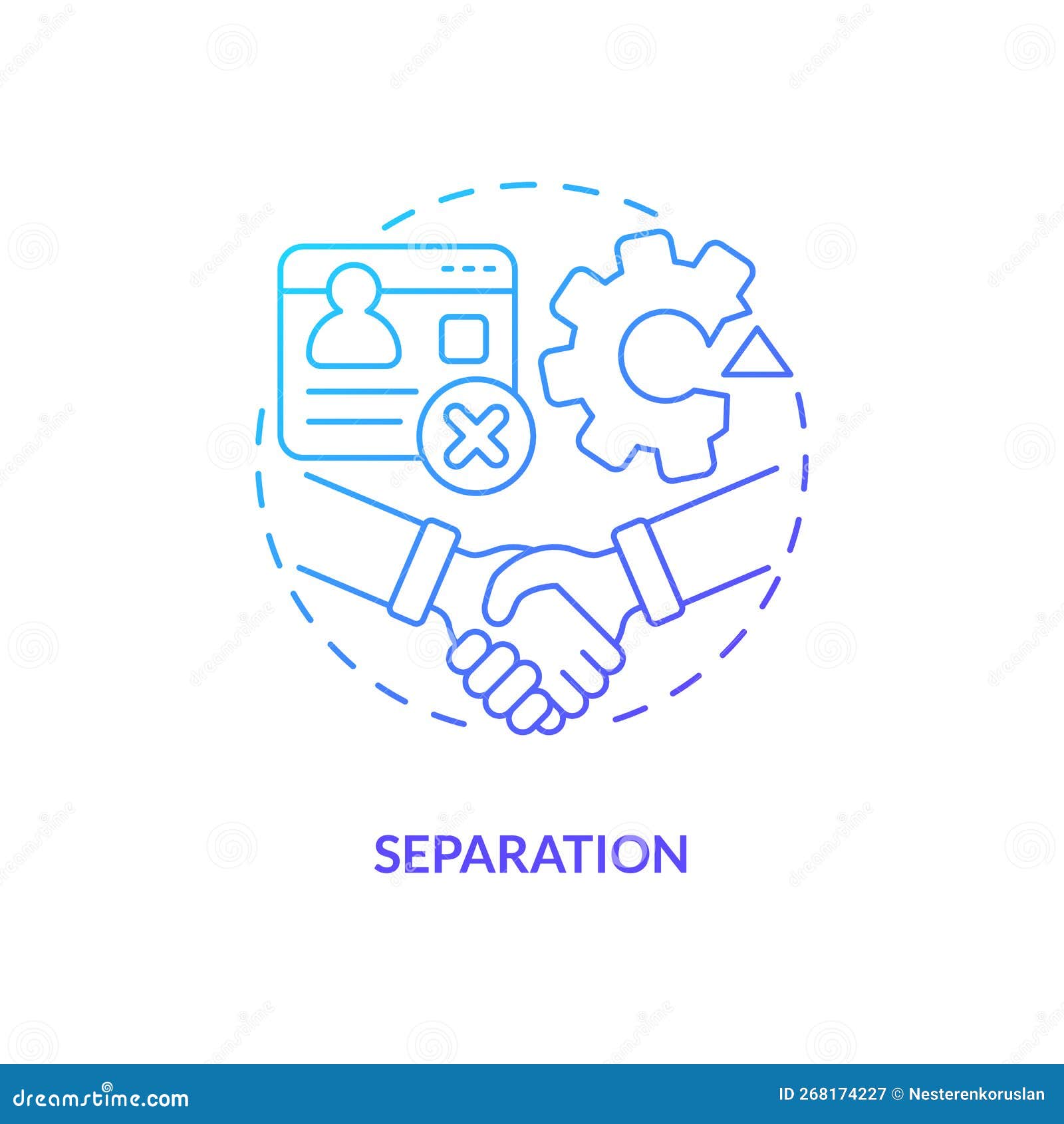 Separation Blue Gradient Concept Icon Stock Vector - Illustration of ...