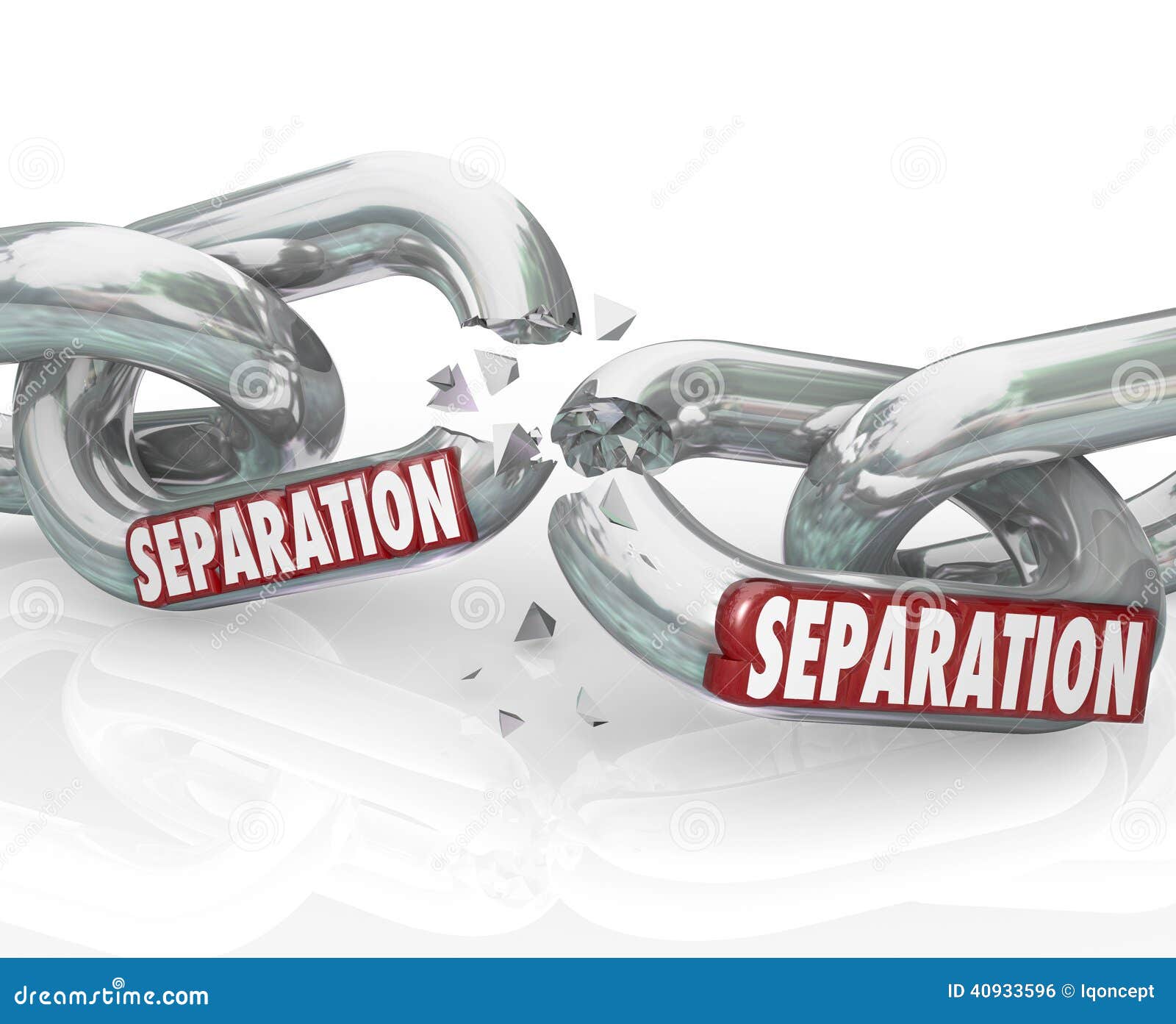 Separation Chain Links Break Apart Dividing Pulling Away Stock Photo ...