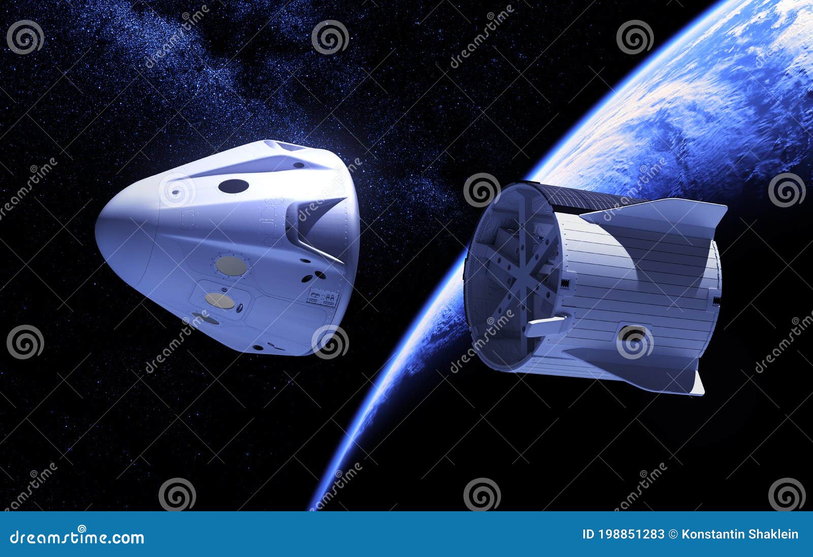 Separation of the Descent Module from a Private Spacecraft Stock ...