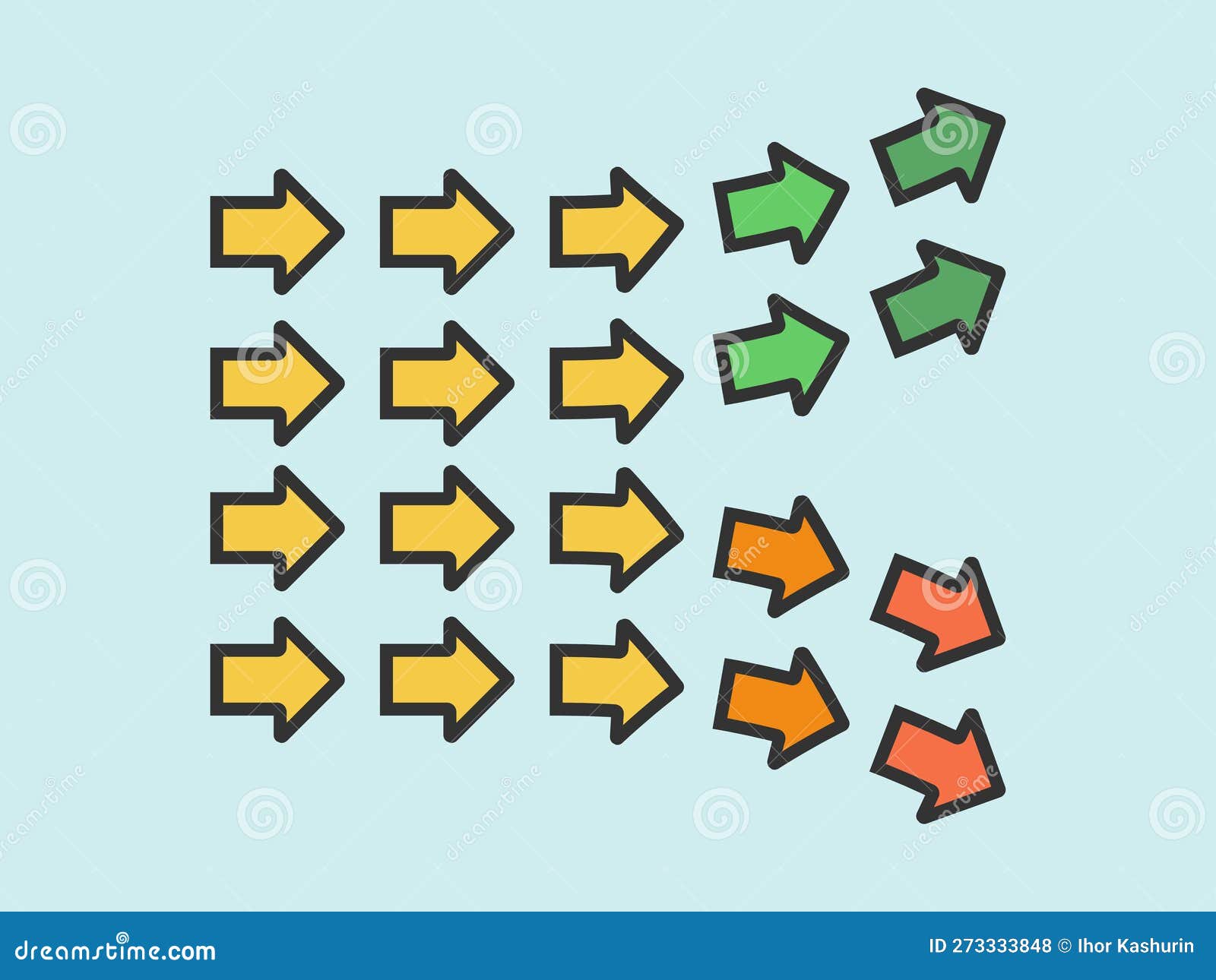 Separation For Different Purposes. Split In The Team. Cartoon Vector ...