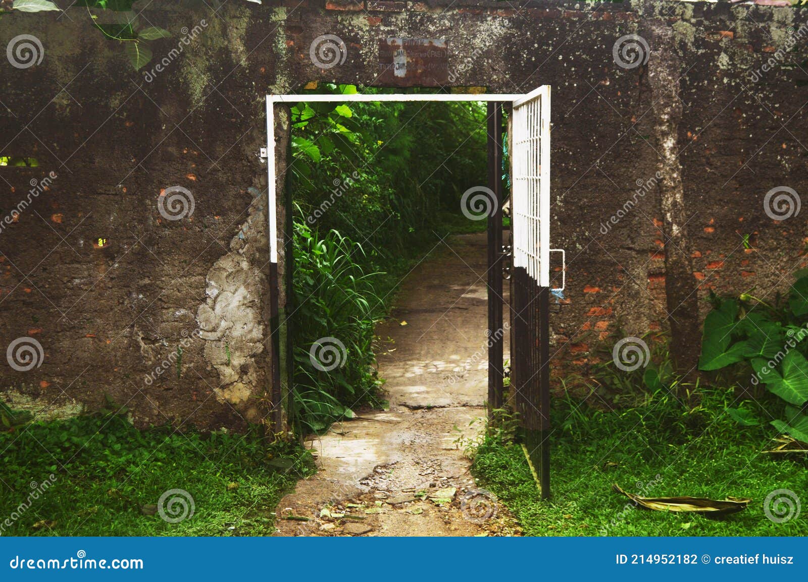 The separation gate stock photo. Image of backyard, wall - 214952182