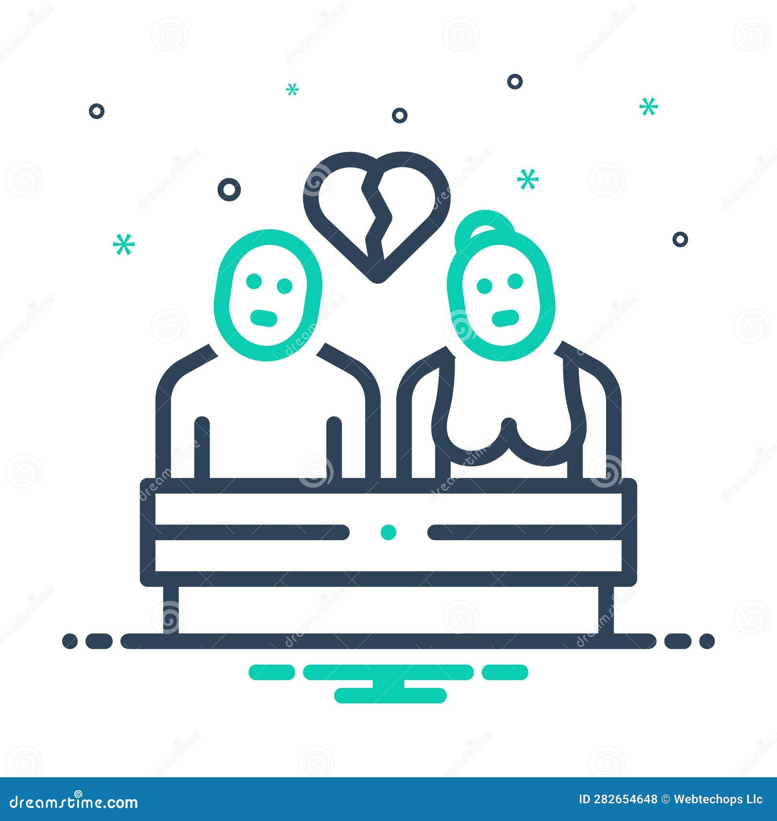 Mix Icon for Separation, Divorce and Couple Stock Vector - Illustration ...