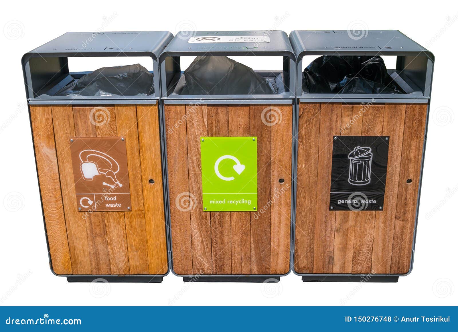 Separation Tank Garbage To Recycle In Park, Waste Segregation For The ...