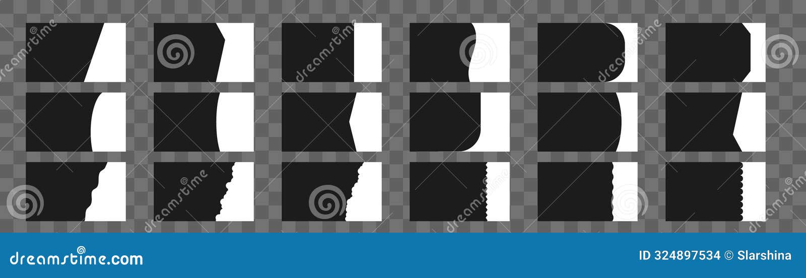 Separator Header for Web Page Design. Flat Vector Illustration. Set of ...
