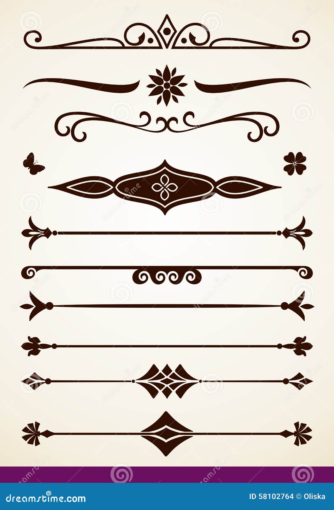 Separators and decorations stock vector. Illustration of chapter - 58102764