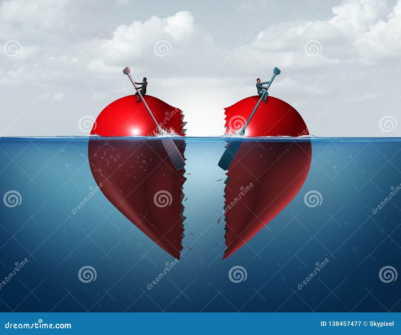 Separazione di divorzio illustrazione di stock. Illustrazione di cuore ...