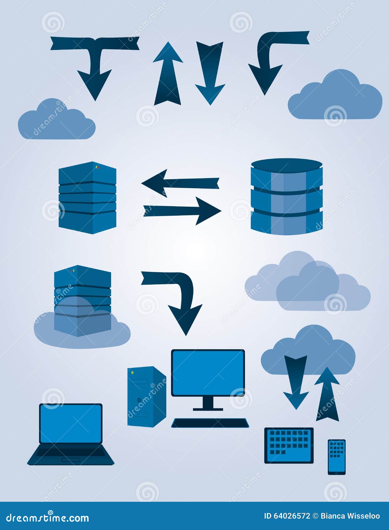 Separe Los Símbolos De La Base De Datos Ilustración del Vector ...