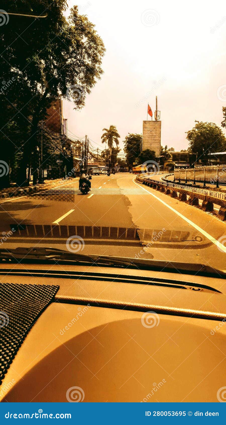 Sephia Theme of Street View from the Car Stock Image - Image of sephia ...