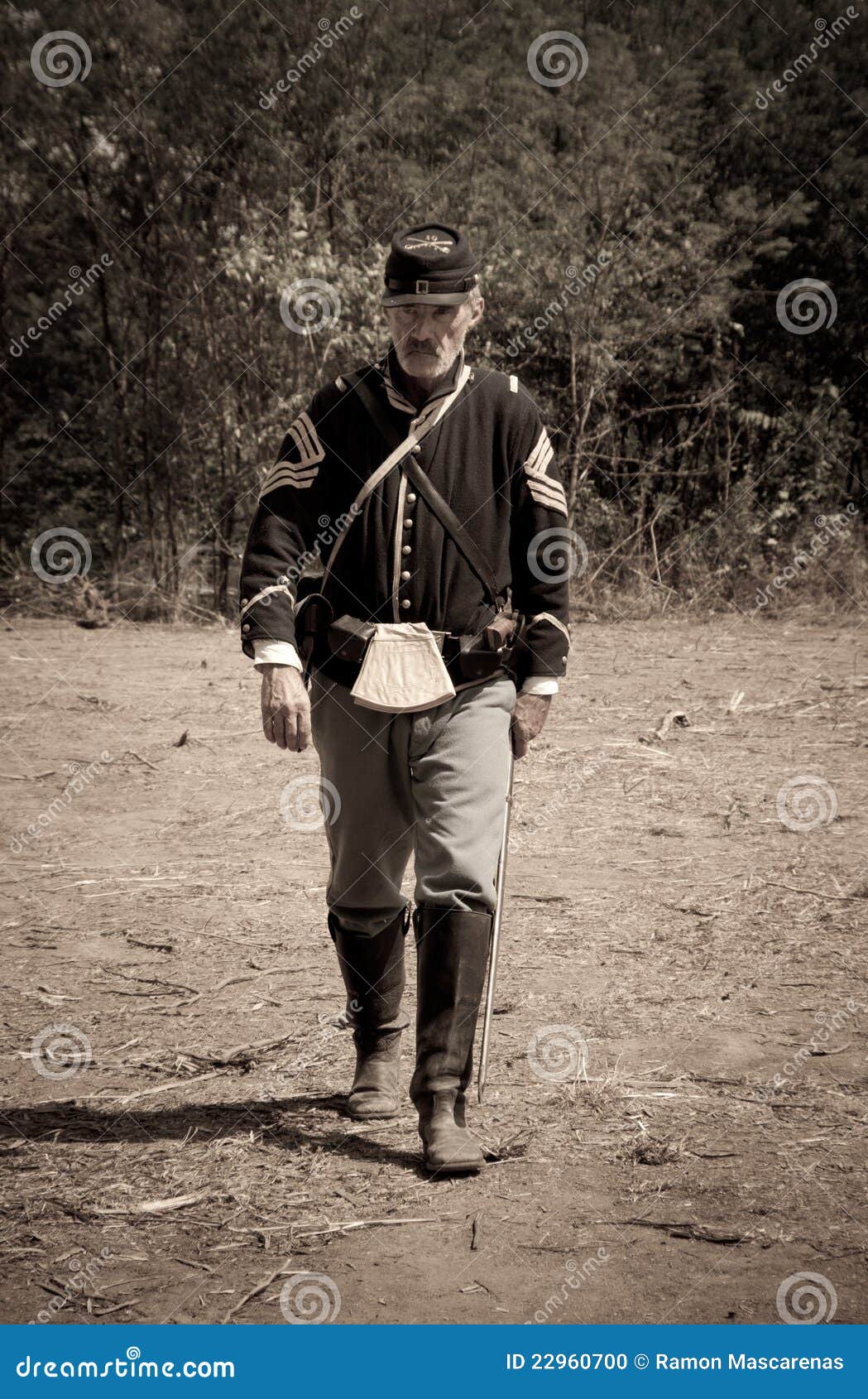Union Soldier Firing Gun - Civil War Reenactment Editorial Photo ...