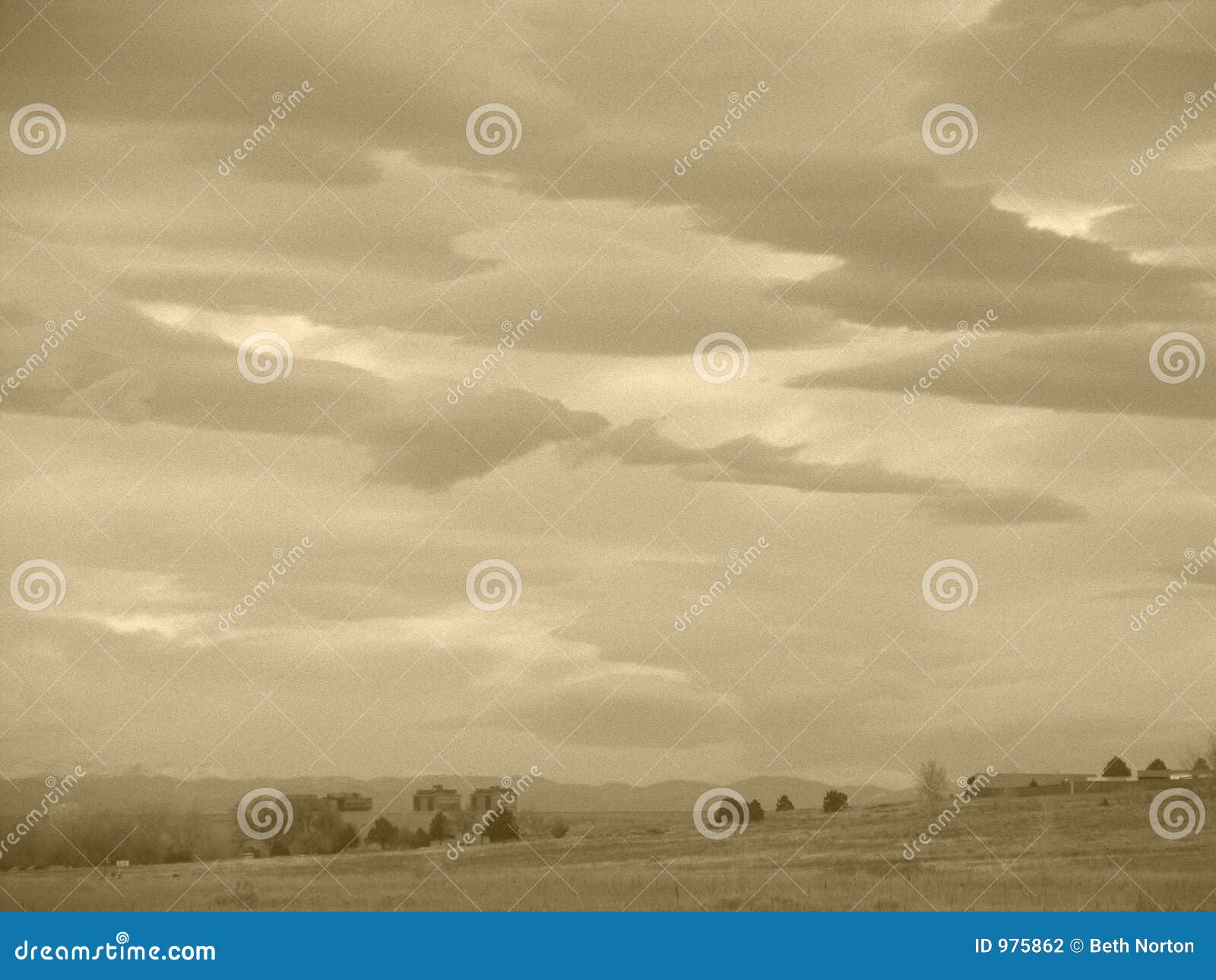 Sepia clouds over field stock photo. Image of space, open - 975862
