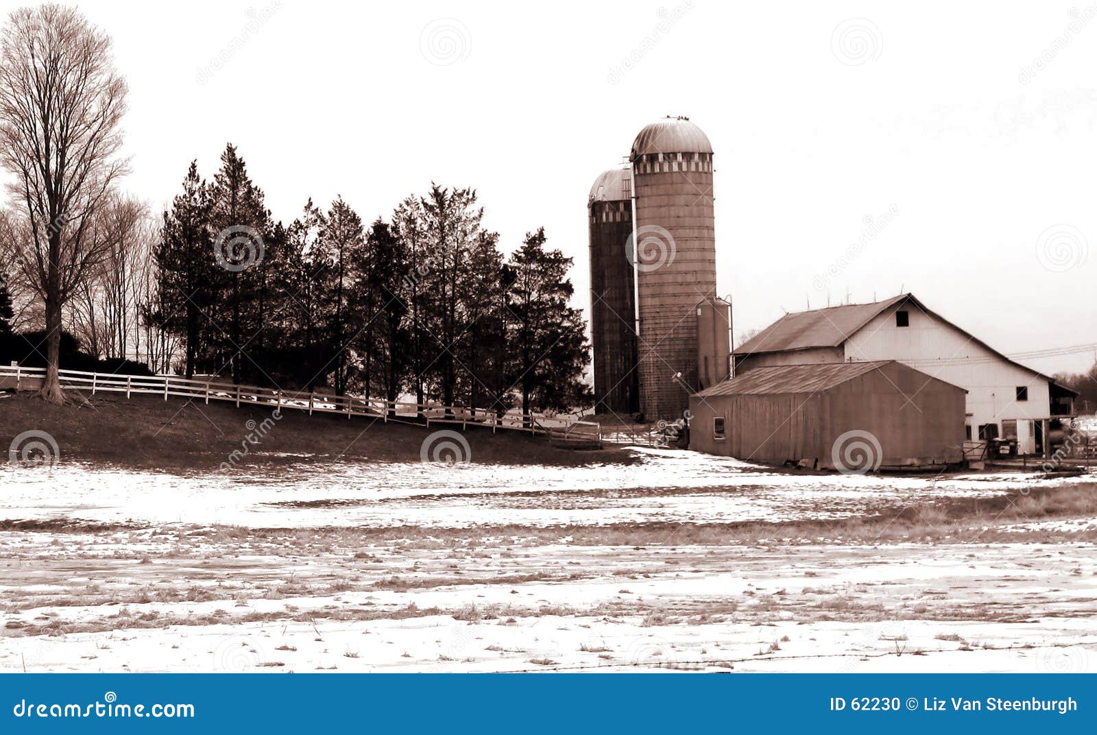 Sepia Farm stock photo. Image of meadow, farm, rural, silo - 62230
