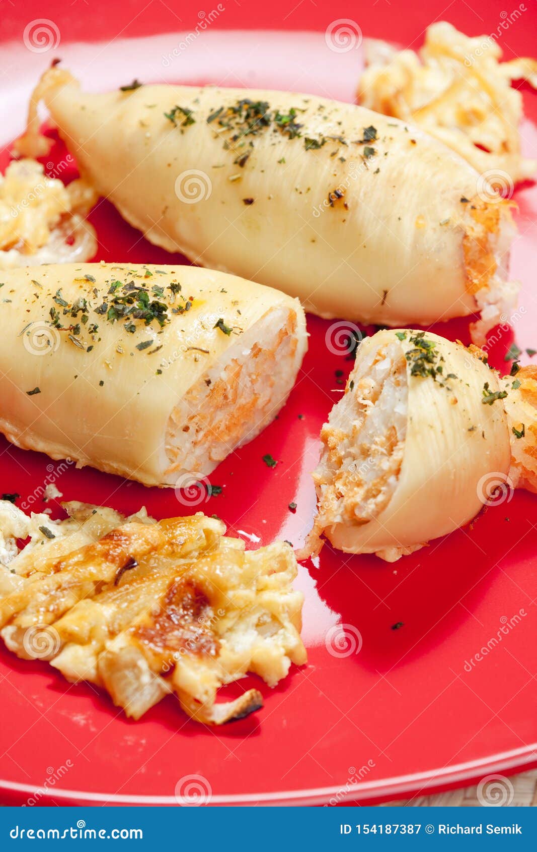 Sepia Filled with Salmon Rice Stock Image - Image of cuttle, fishes ...