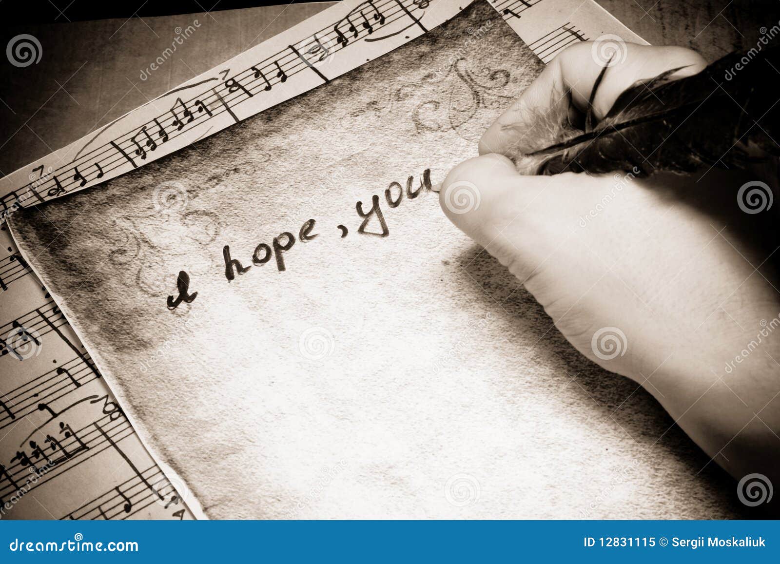 Sepia Image of Paper with Hand Stock Image - Image of brown, antique ...