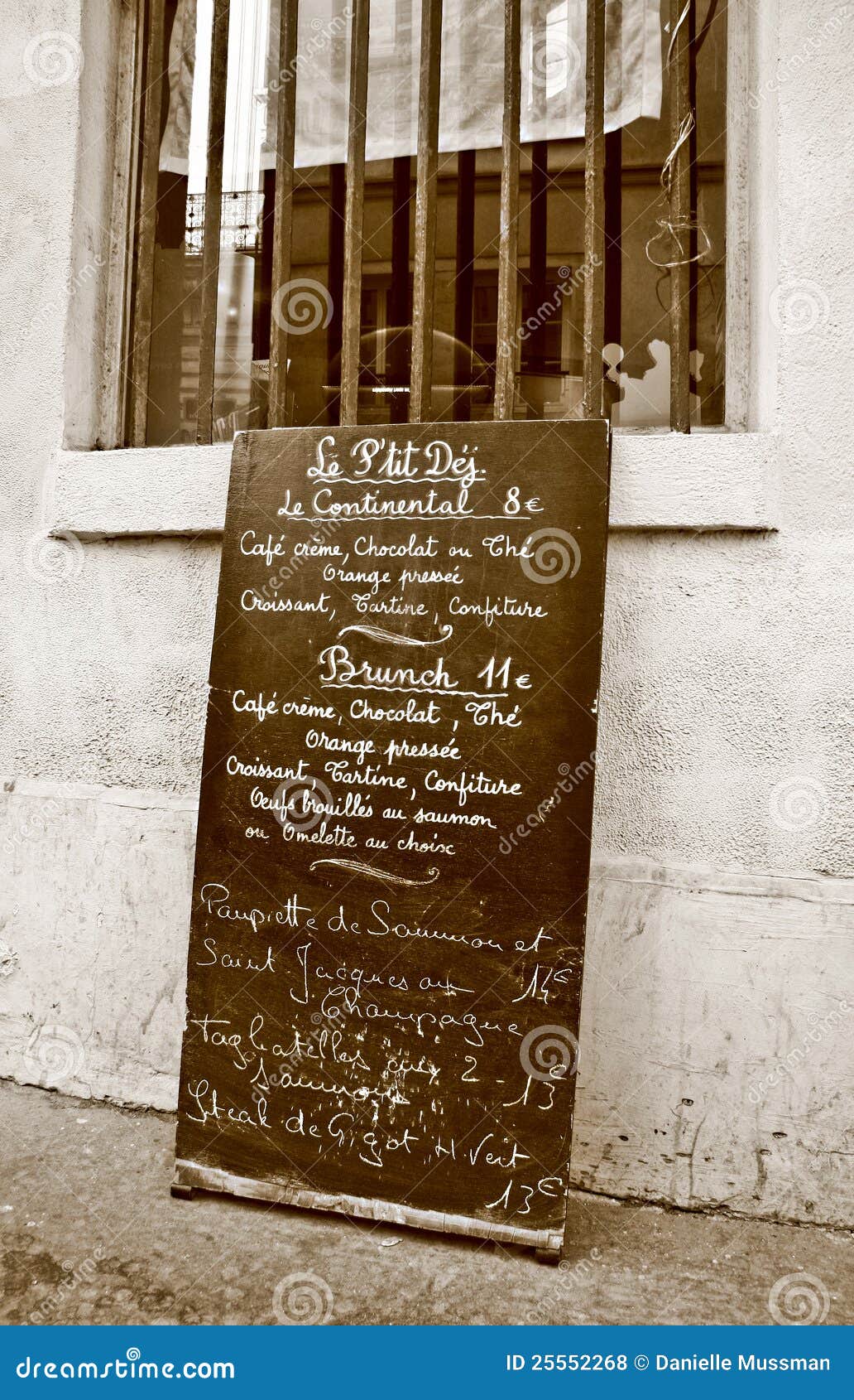 Sepia Parisian menu board stock photo. Image of vacation - 25552268
