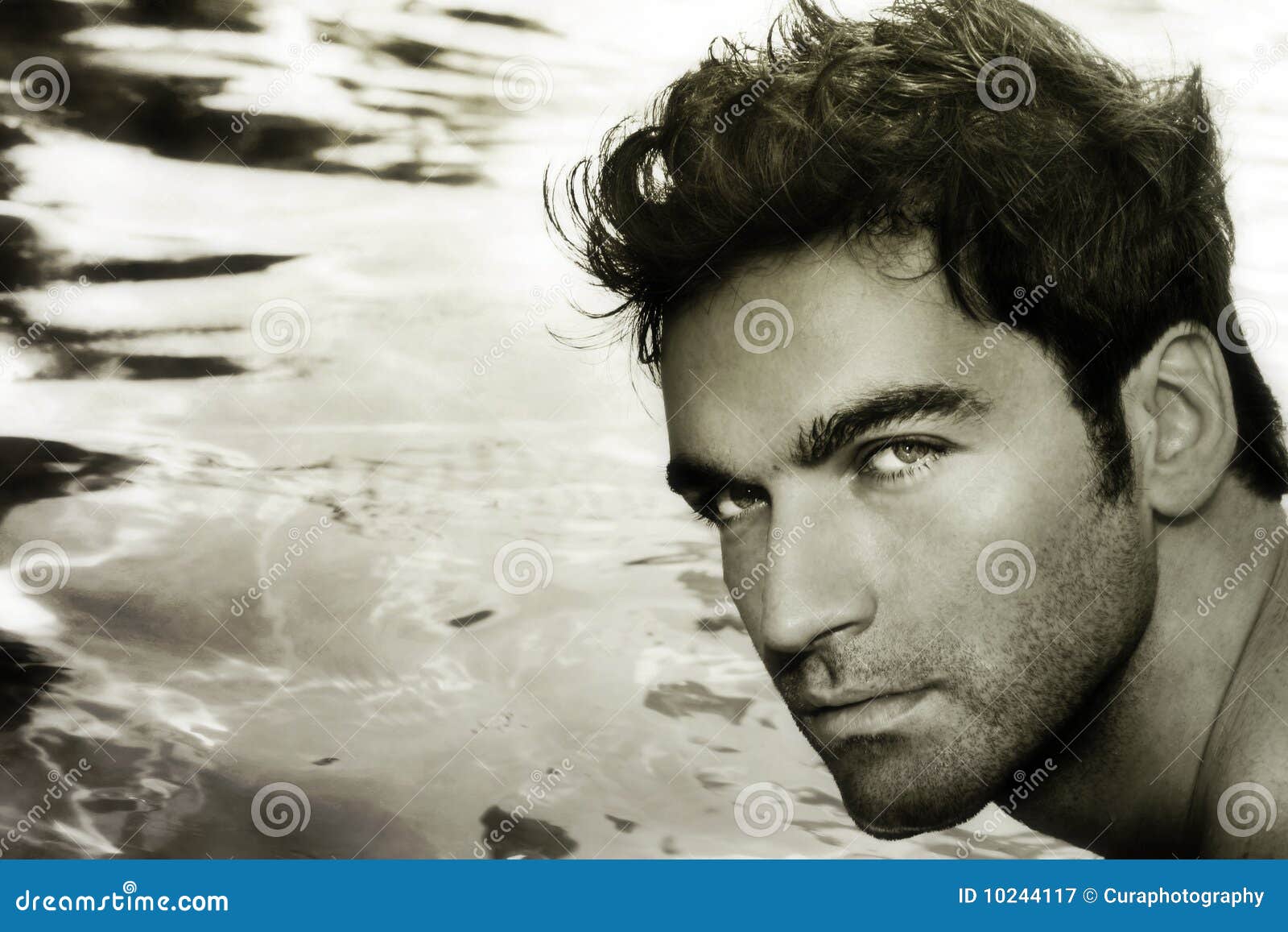 Sepia Portrait stock image. Image of stubble, face, alone - 10244117