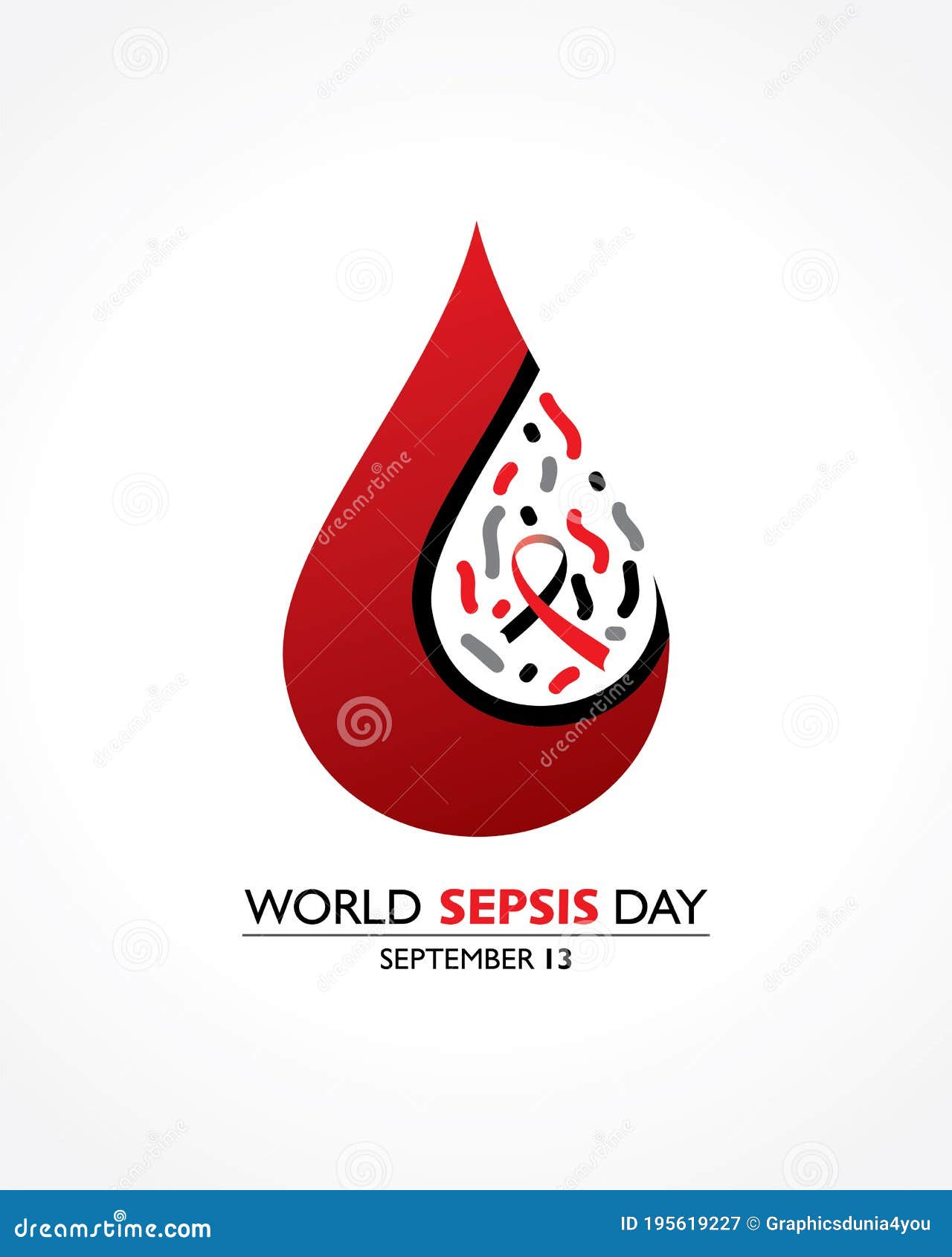 Sepsis Awareness Month Banner. Flat Design Poster With Black And Red ...