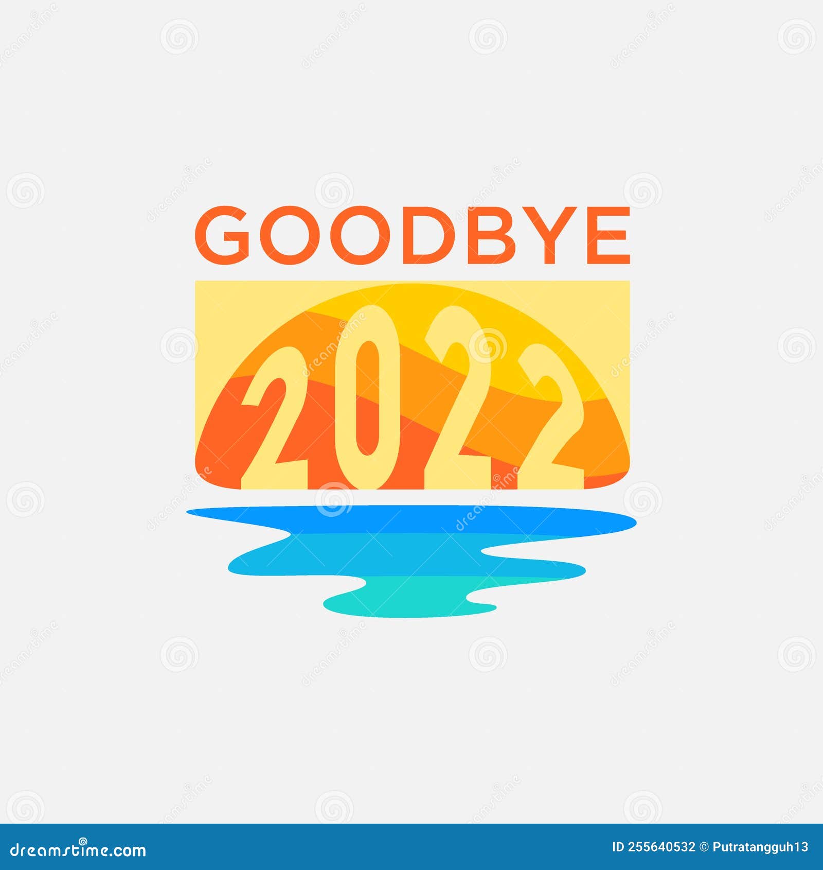 Goodbye 2022 Logo Design in Sunset Style Stock Vector - Illustration of ...