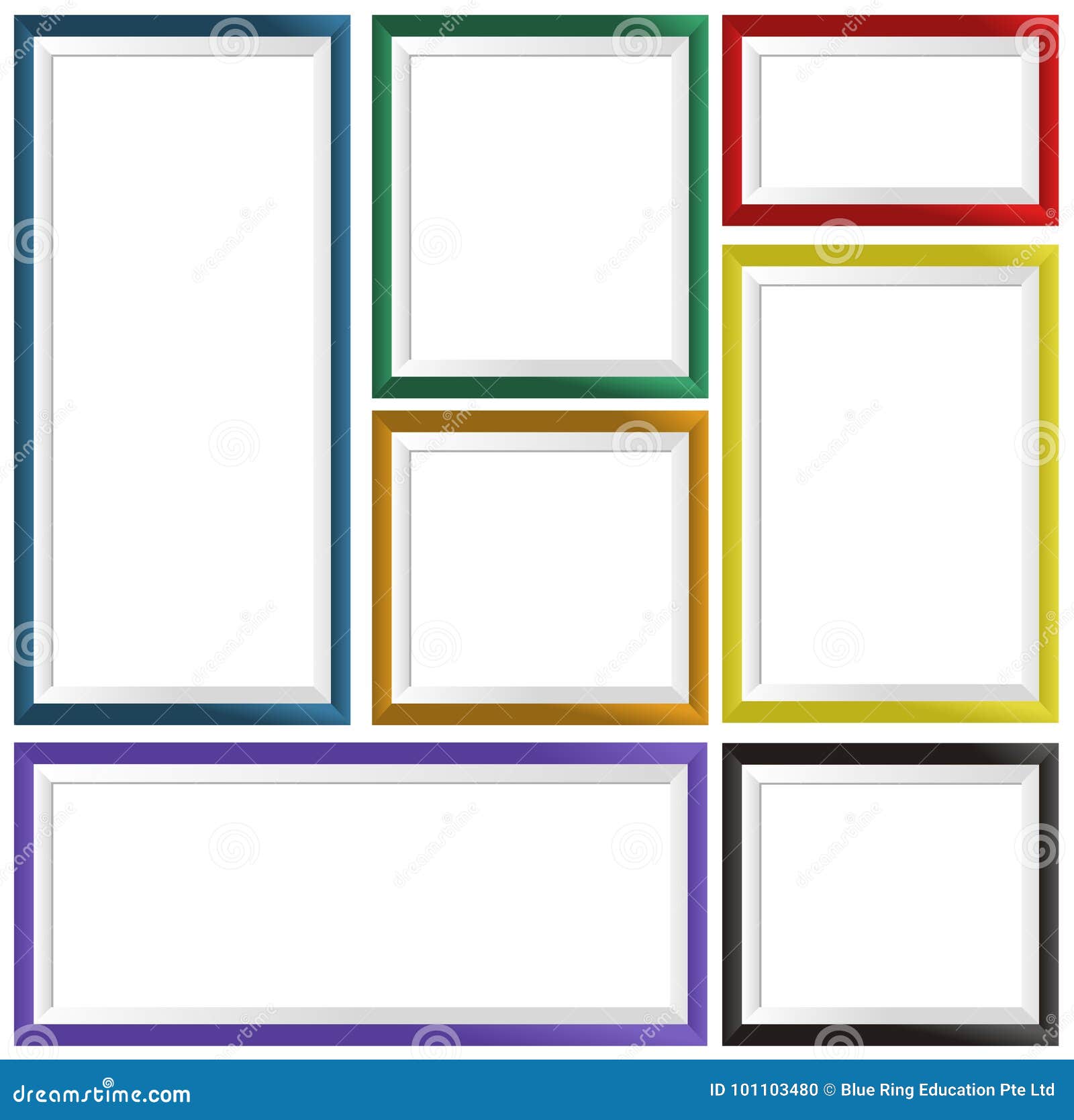 Seven Frames Different Colors Stock Illustrations, Vecteurs, & Clipart ...