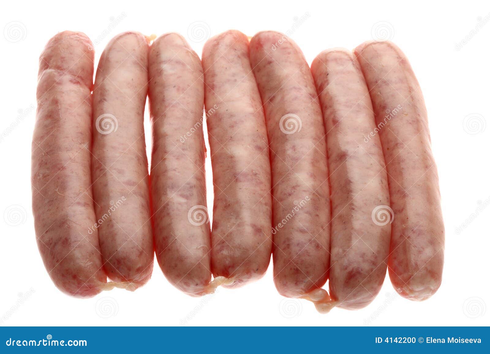 Sept Saucisses Crues De Chipolata Photo stock - Image du cuisine, porc ...