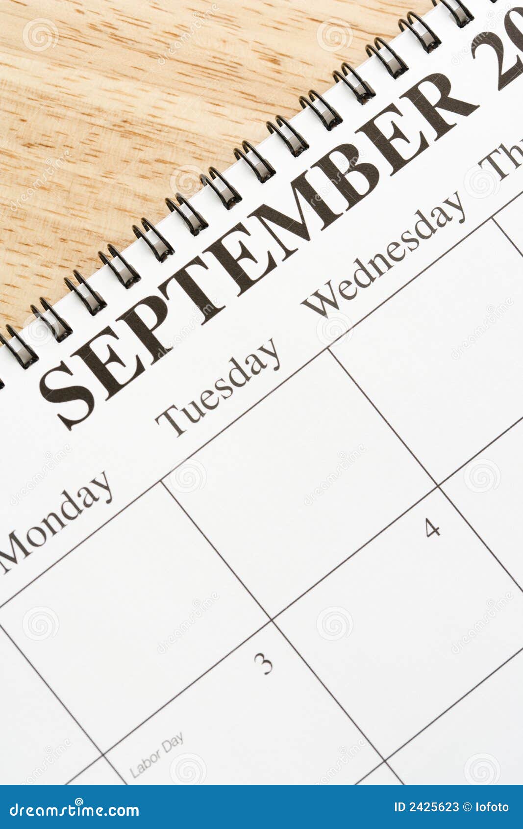September on calendar. stock image. Image of color, dates - 2425623