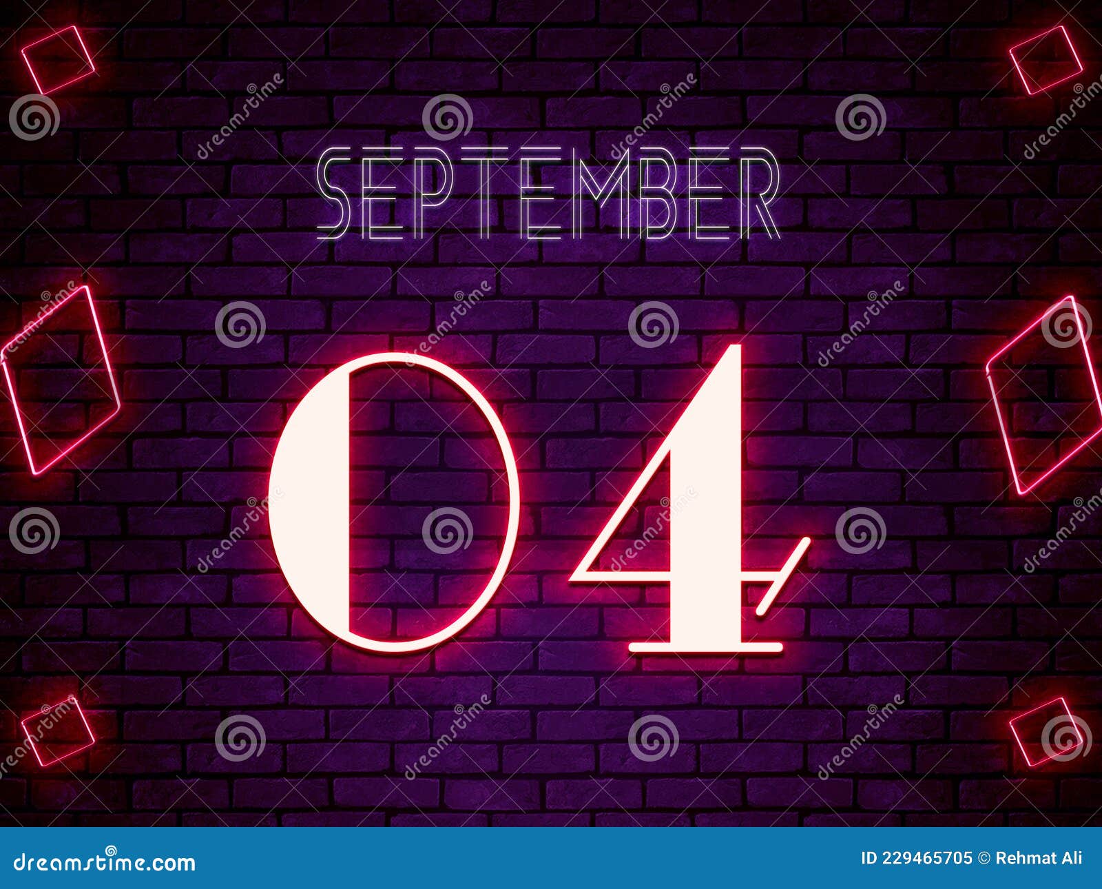 September 4, Calendar of September, Bricks Background with Empty Space ...