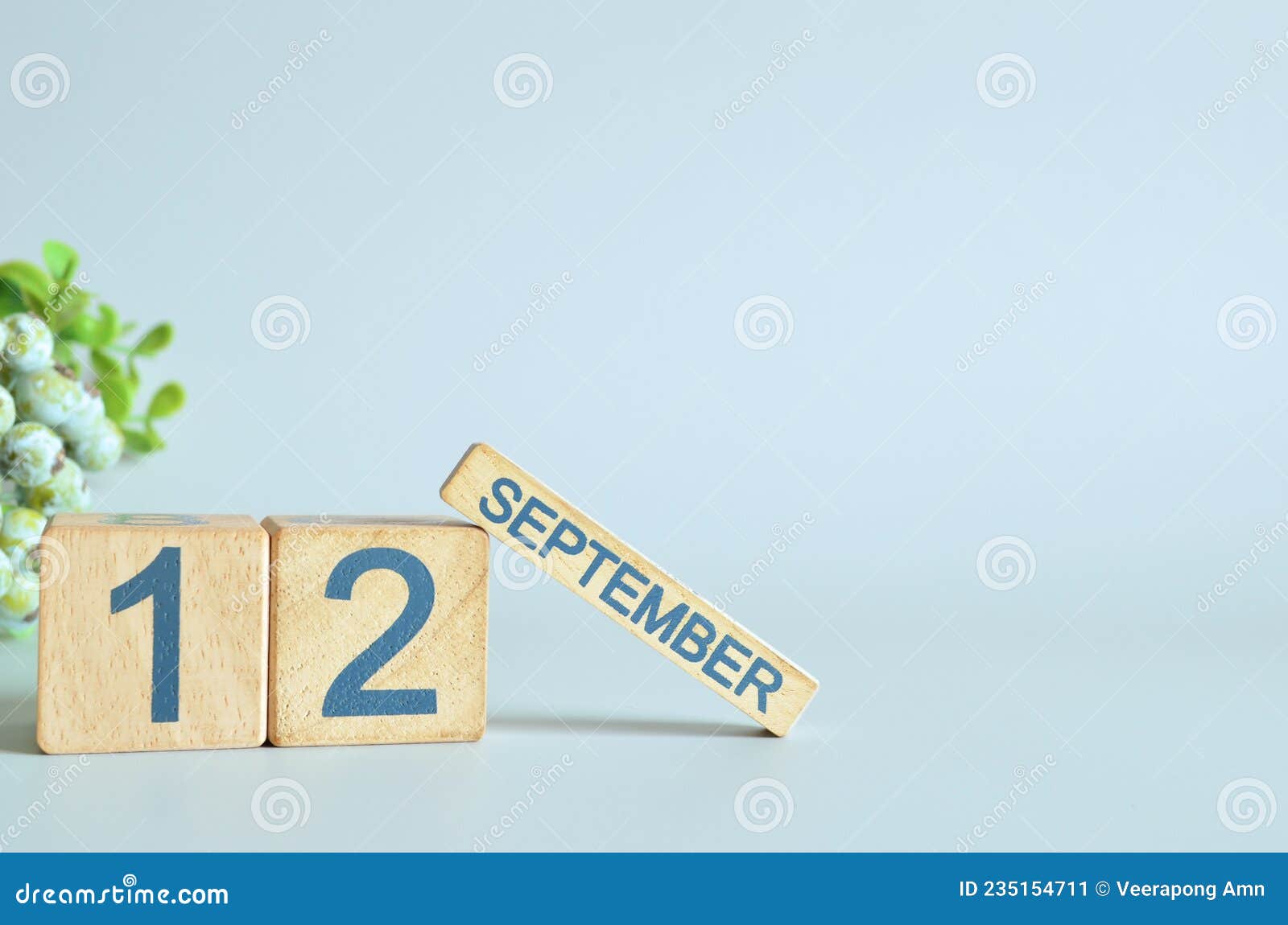 September 12, Calendar Cover Design with Number Cube with Green Fruit ...