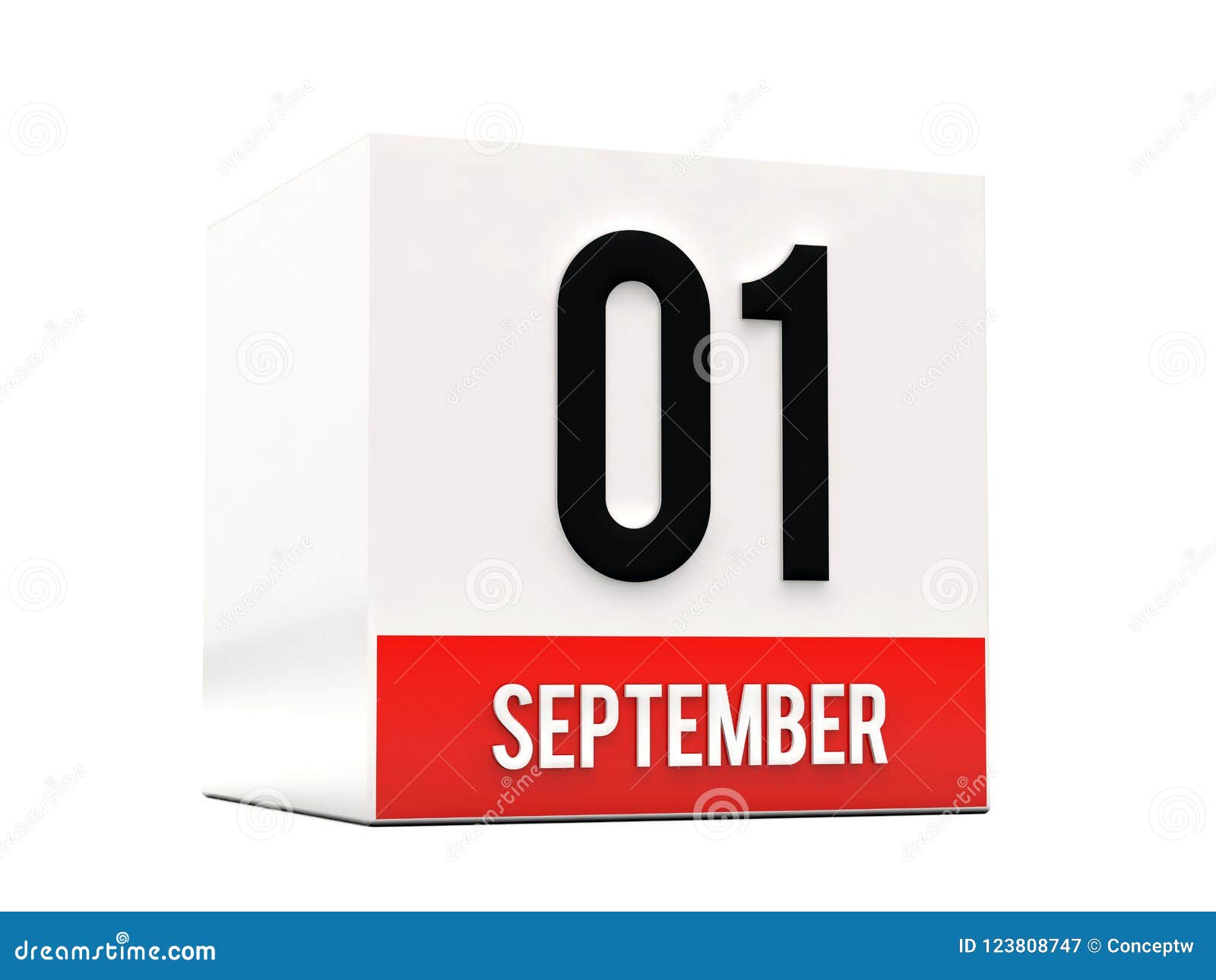 1 September on Calendar Cube Stock Illustration - Illustration of ...