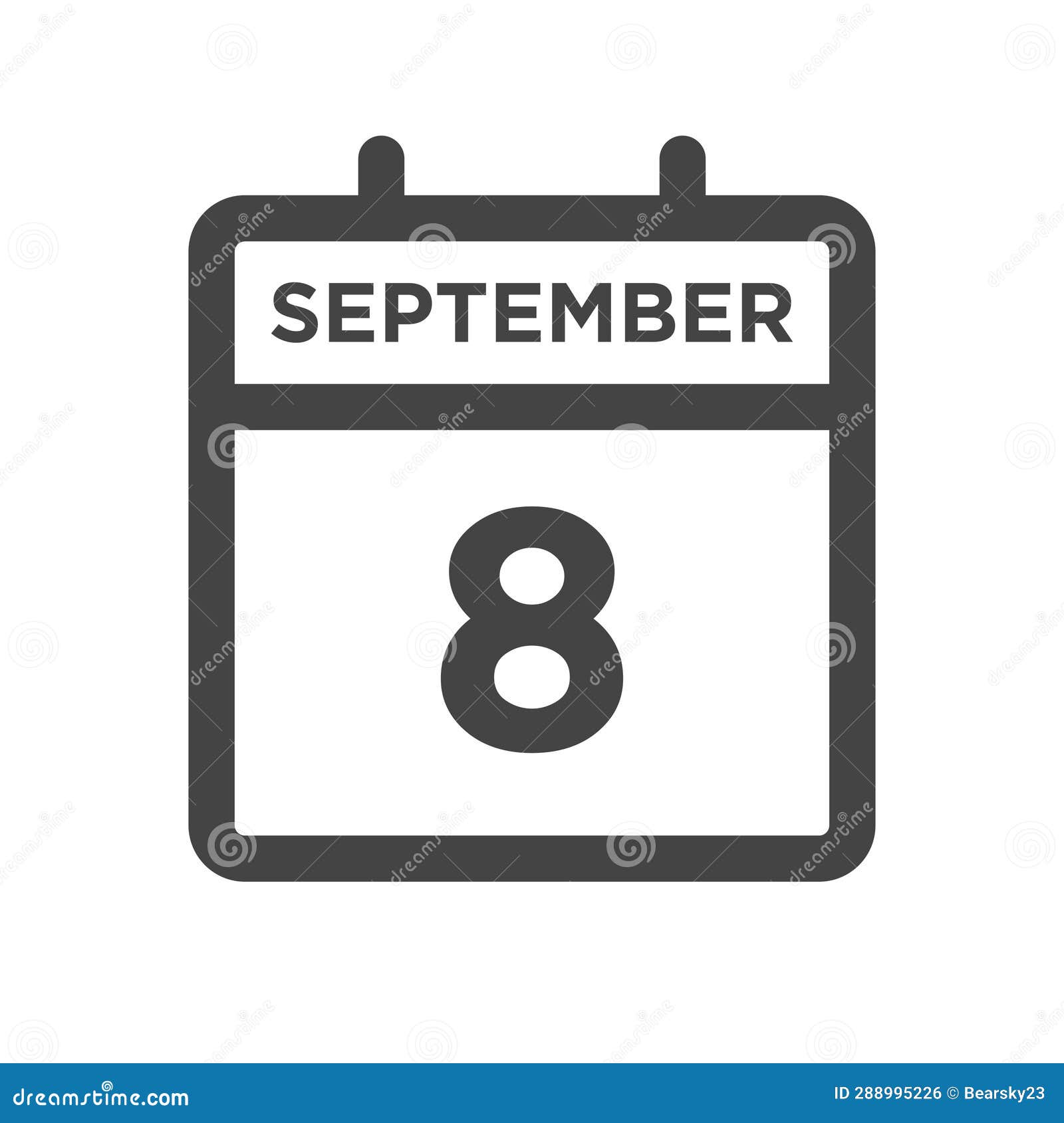 September 8 Calendar Day or Calender Date for Deadlines or Appointment ...