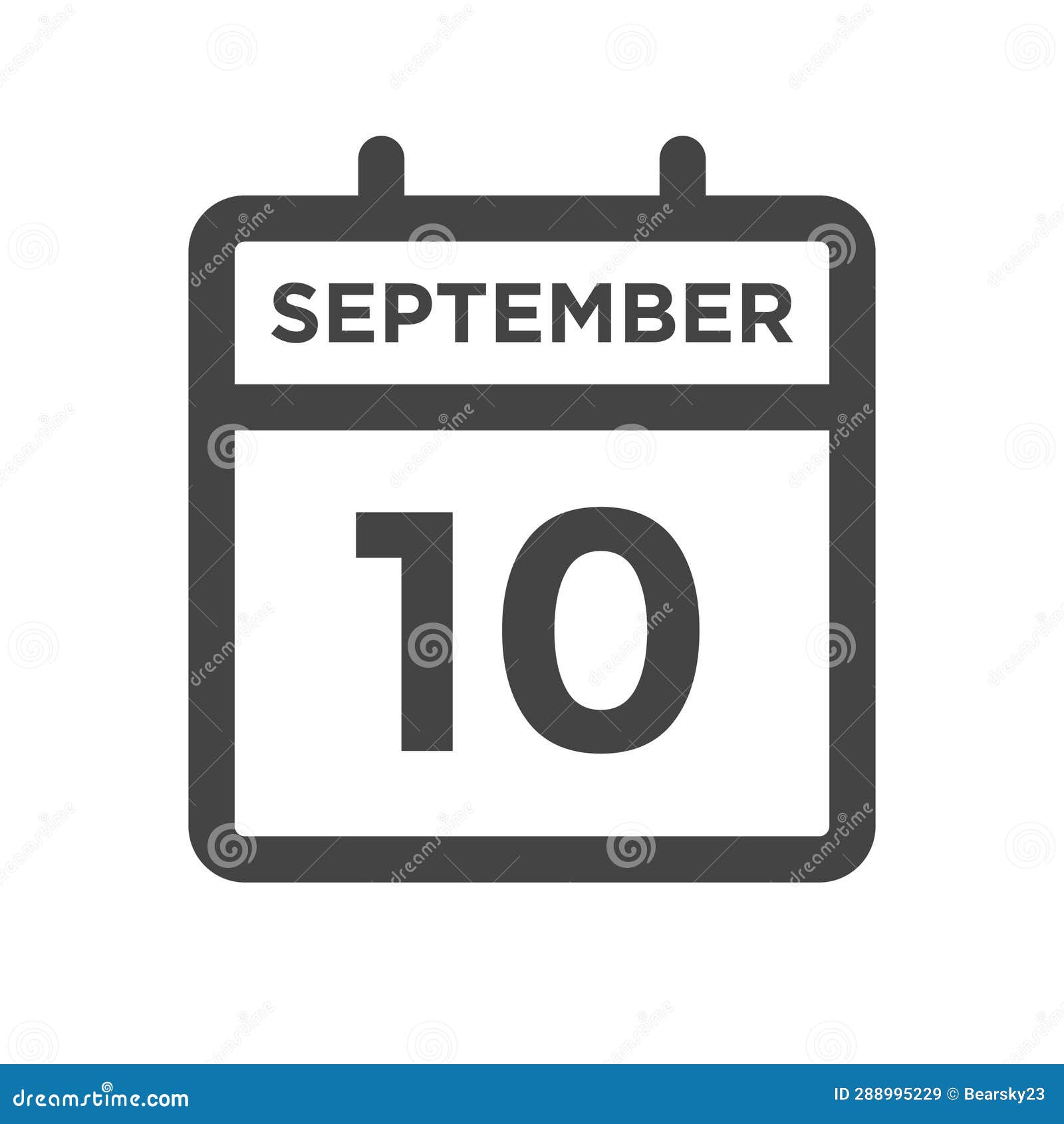 September 10 Calendar Day or Calender Date for Deadlines or Appointment ...