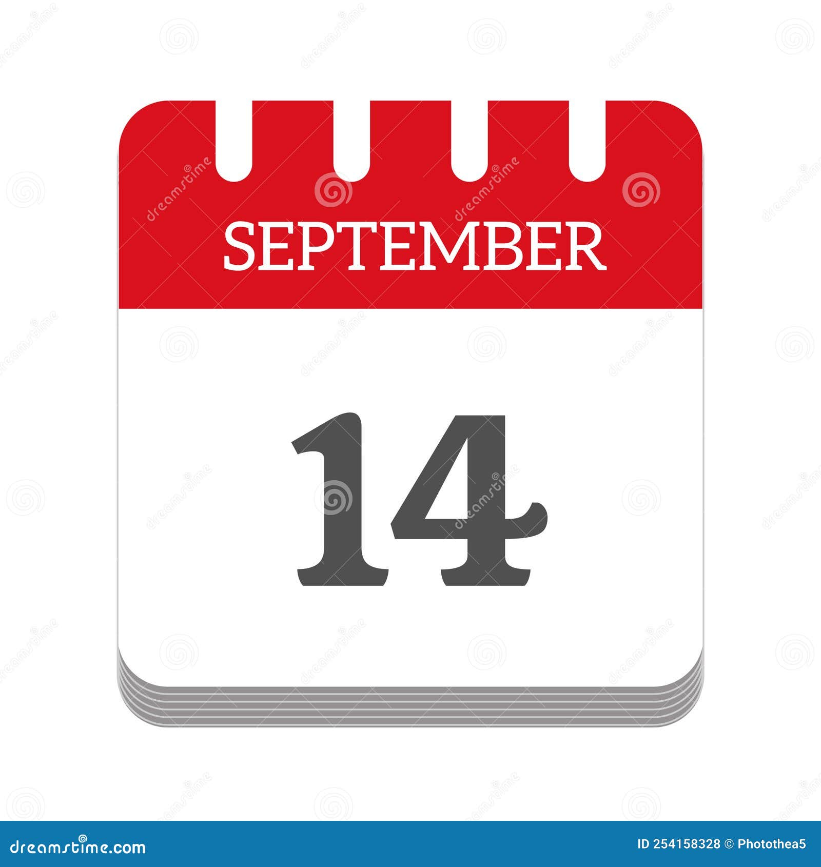 September 14 Calendar Flat Icon Stock Illustration - Illustration of ...
