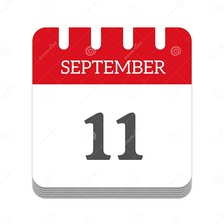 September 11 Calendar Flat Icon Stock Illustration - Illustration of ...