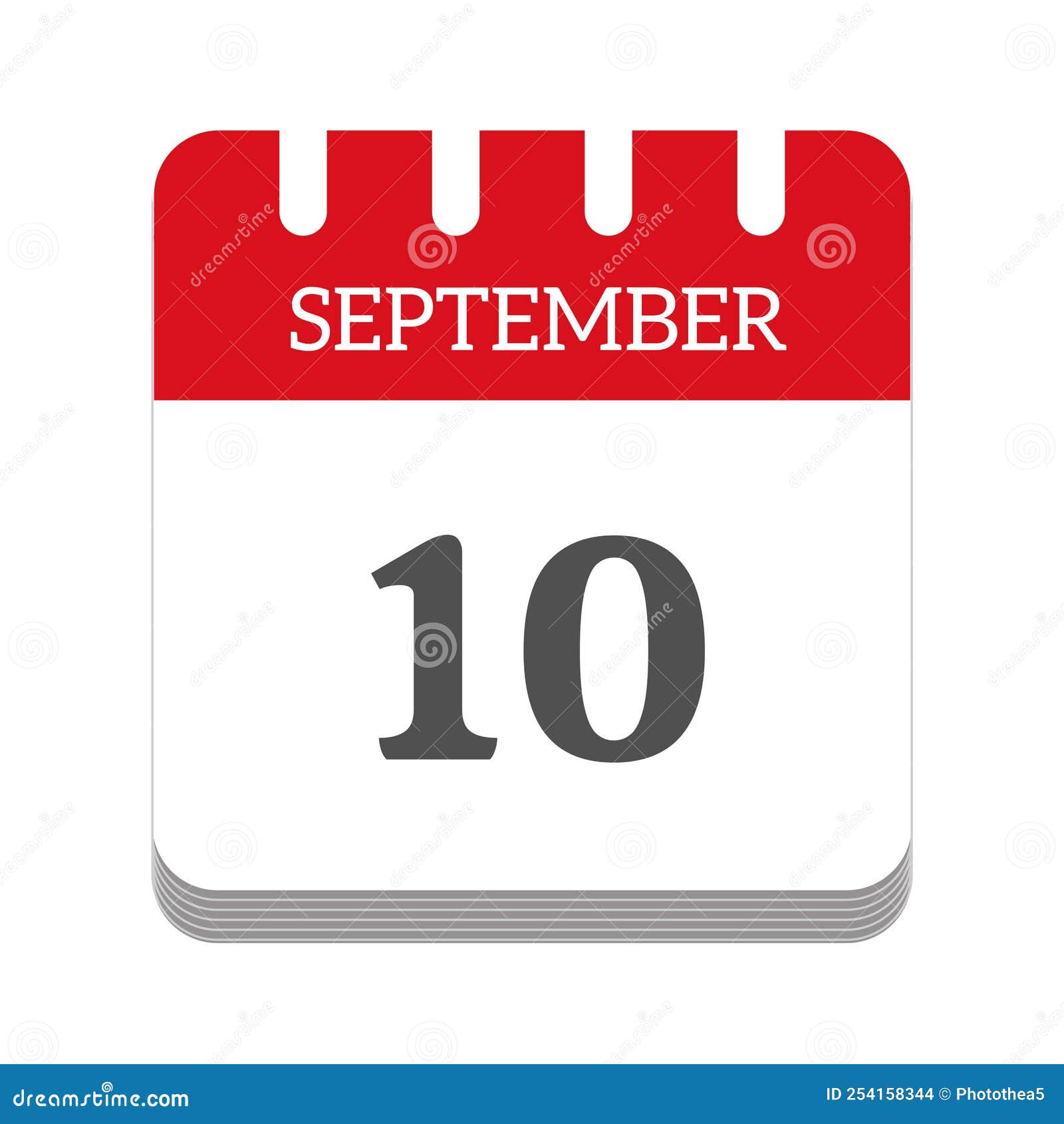 September 10 Calendar Flat Icon Stock Illustration - Illustration of ...