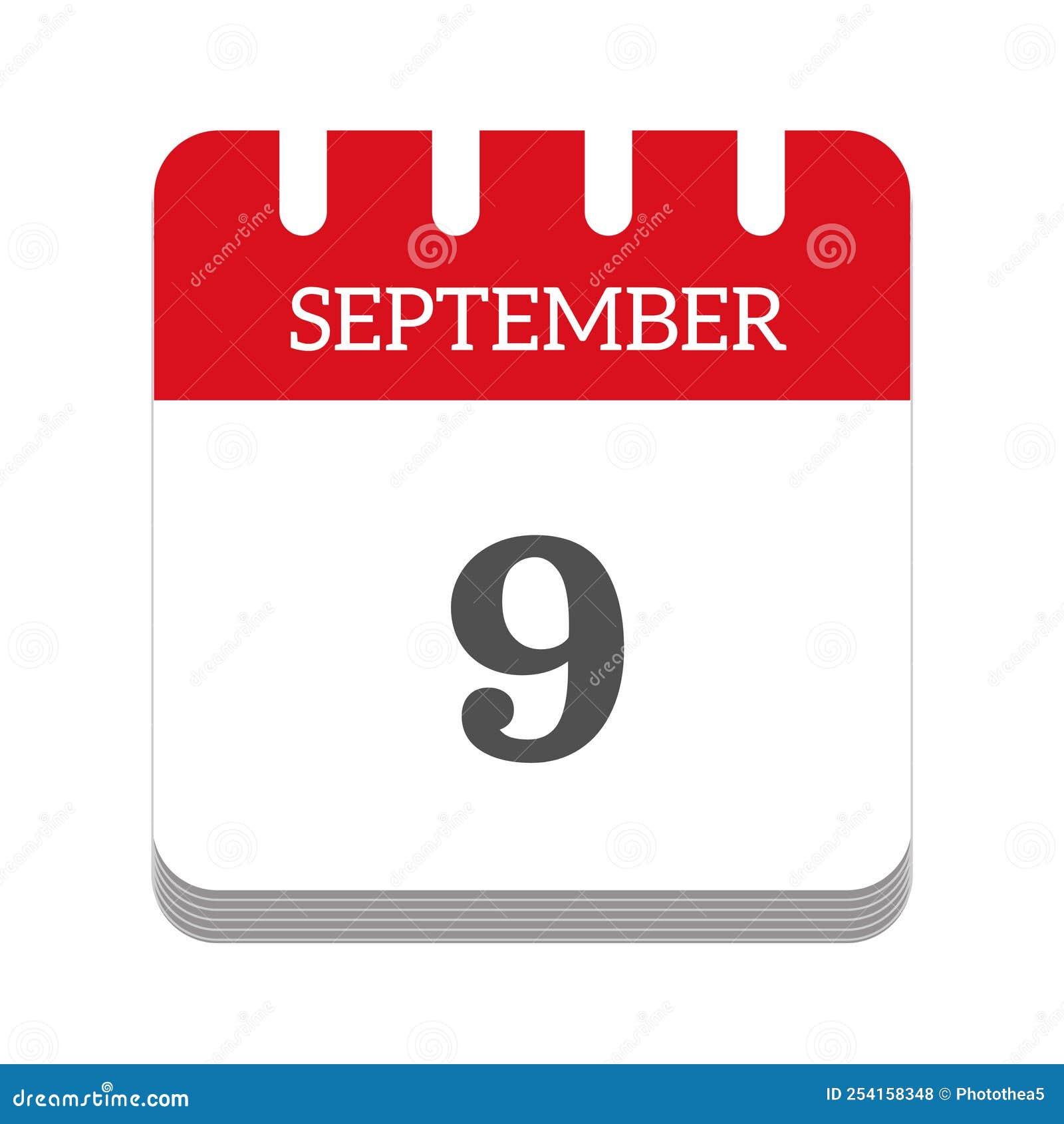 September 9 Calendar Flat Icon Stock Illustration - Illustration of ...